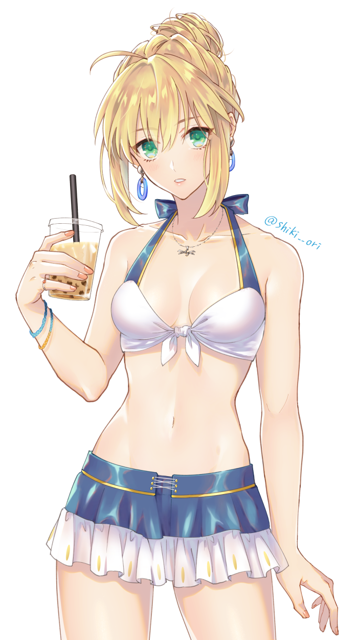 The Big ImageBoard (TBIB) - 1girl artoria pendragon (all) banned artist bikini blonde hair blue ...