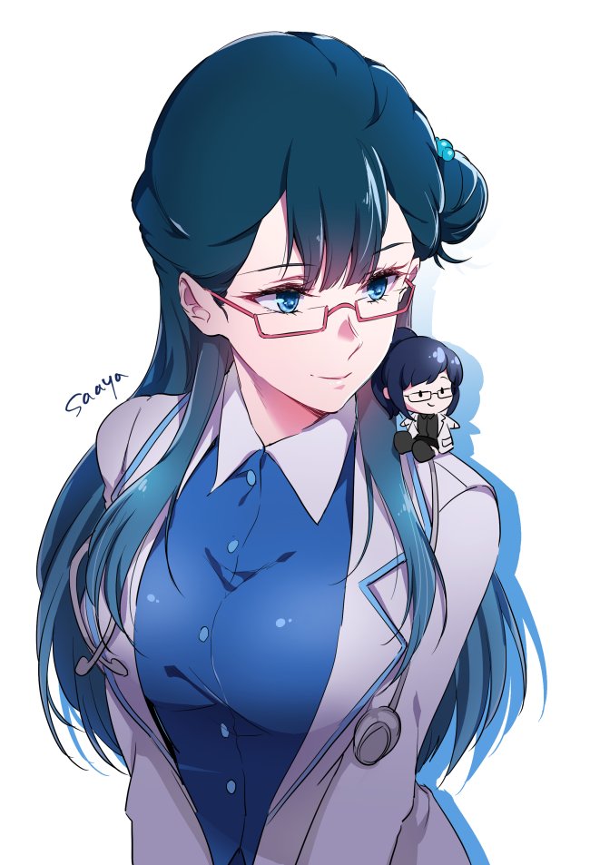 The Big ImageBoard (TBIB) - 2girls blue eyes blue hair blue shirt ...