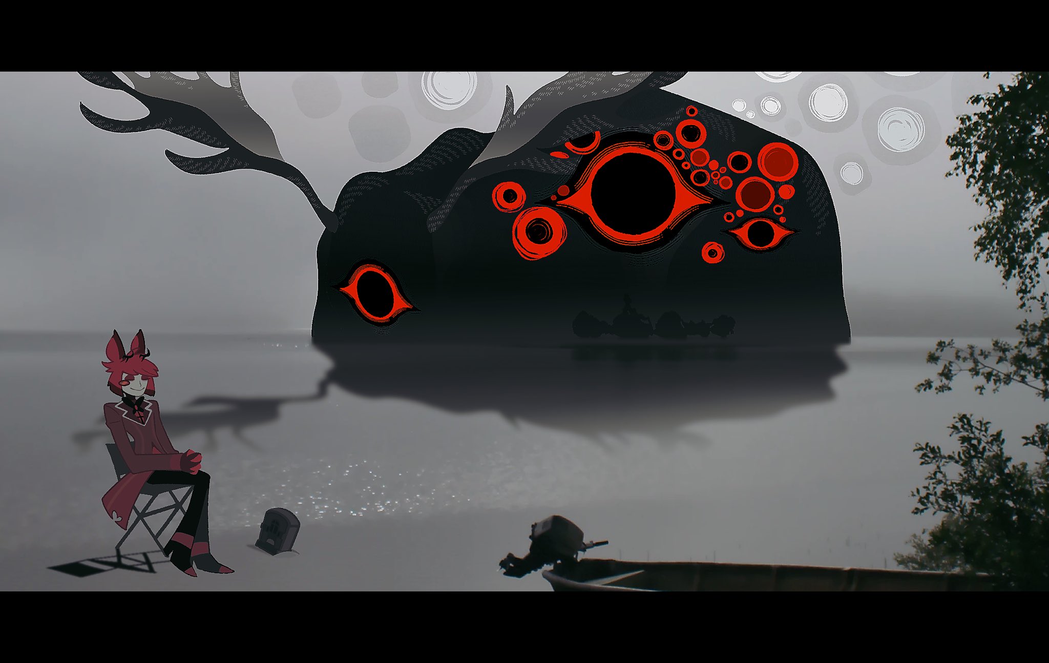 The Big ImageBoard (TBIB) - alastor (hazbin hotel) ambiguous gender animal humanoid black bars ...