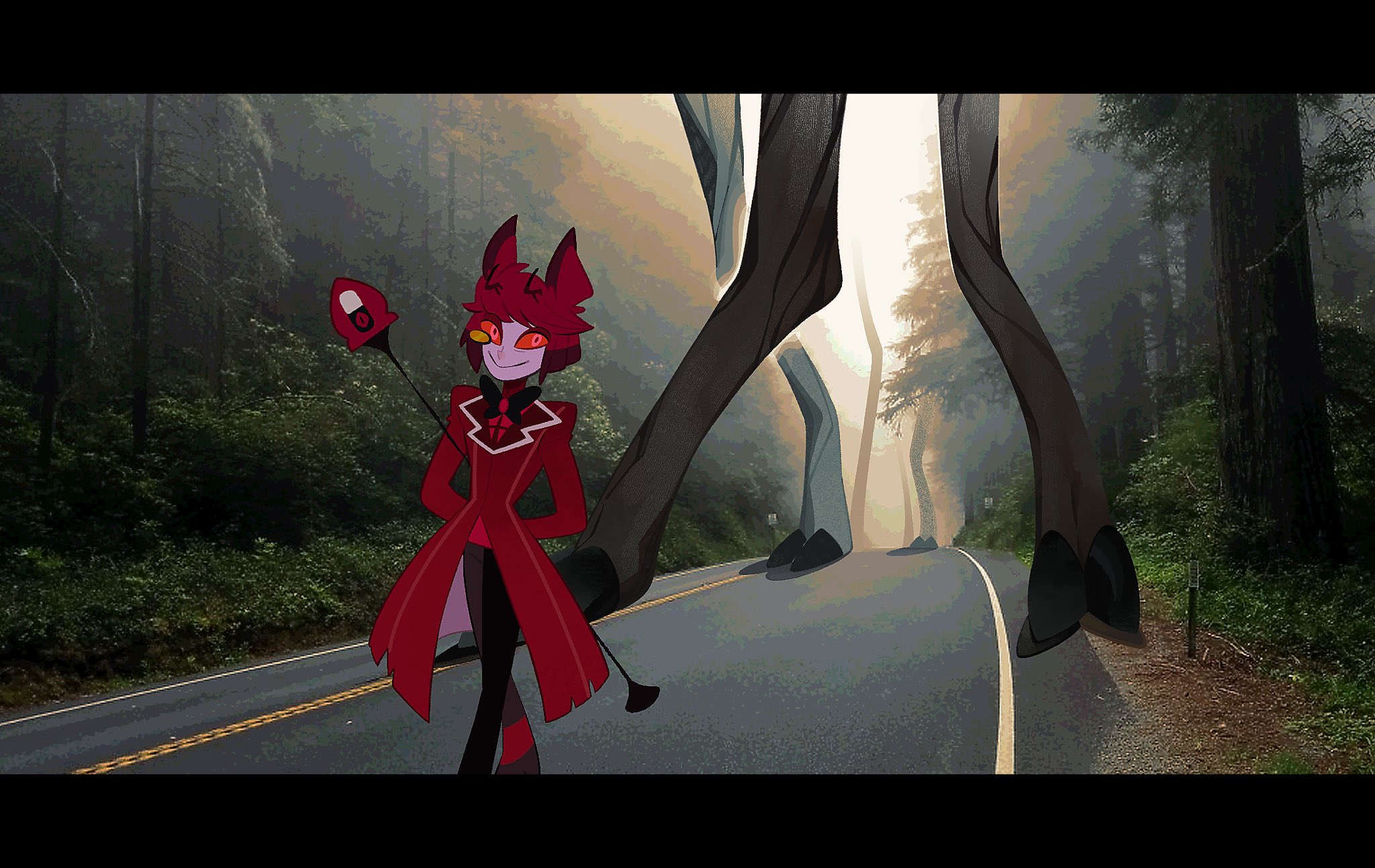 The Big ImageBoard (TBIB) - alastor (hazbin hotel) animal humanoid black bars clothed clothing ...