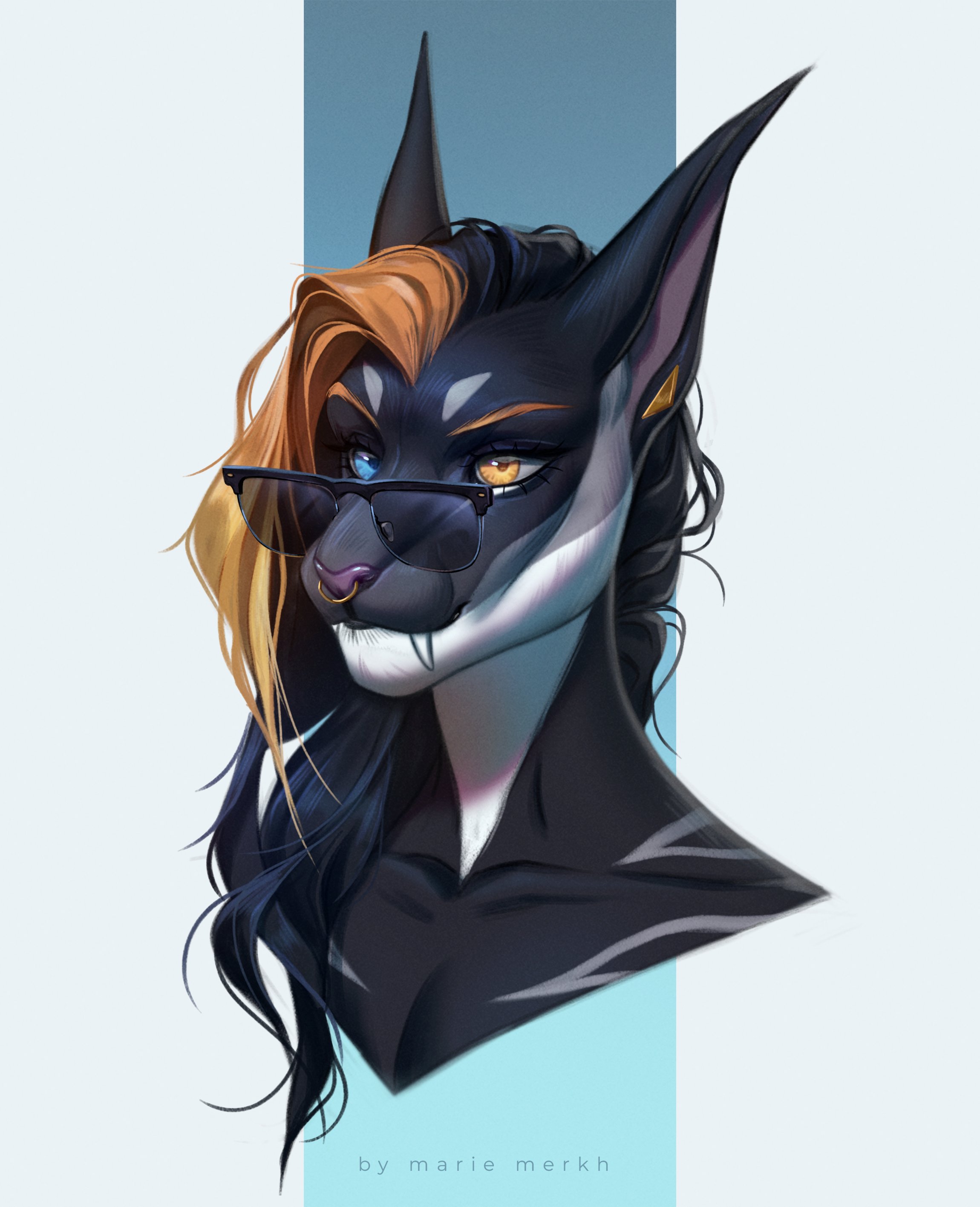 The Big ImageBoard (TBIB) - absurd res anthro artist name black body black fur black hair blue ...