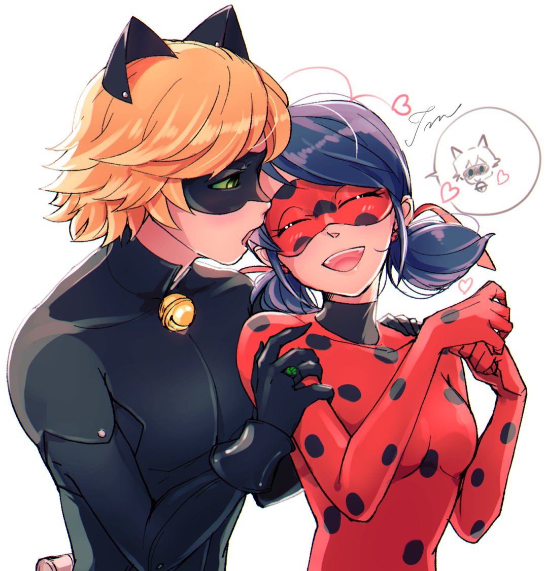 The Big ImageBoard (TBIB) - 1boy 1girl adrien agreste animal ears bell black bodysuit black mask ...