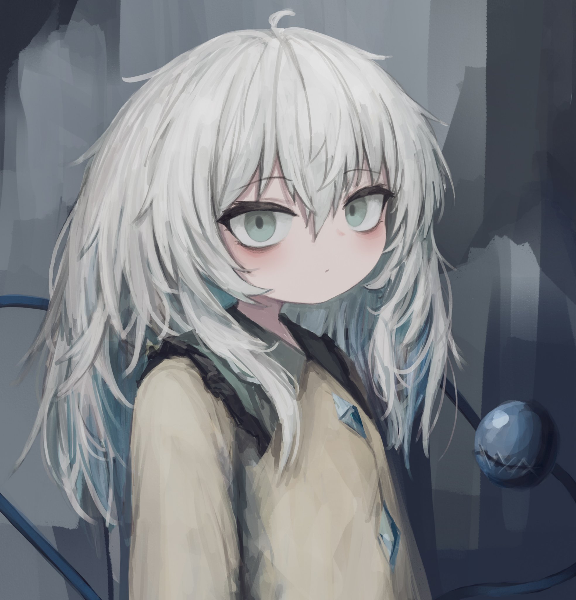 The Big ImageBoard (TBIB) - 1girl bags under eyes blush buttons closed mouth collar collared ...