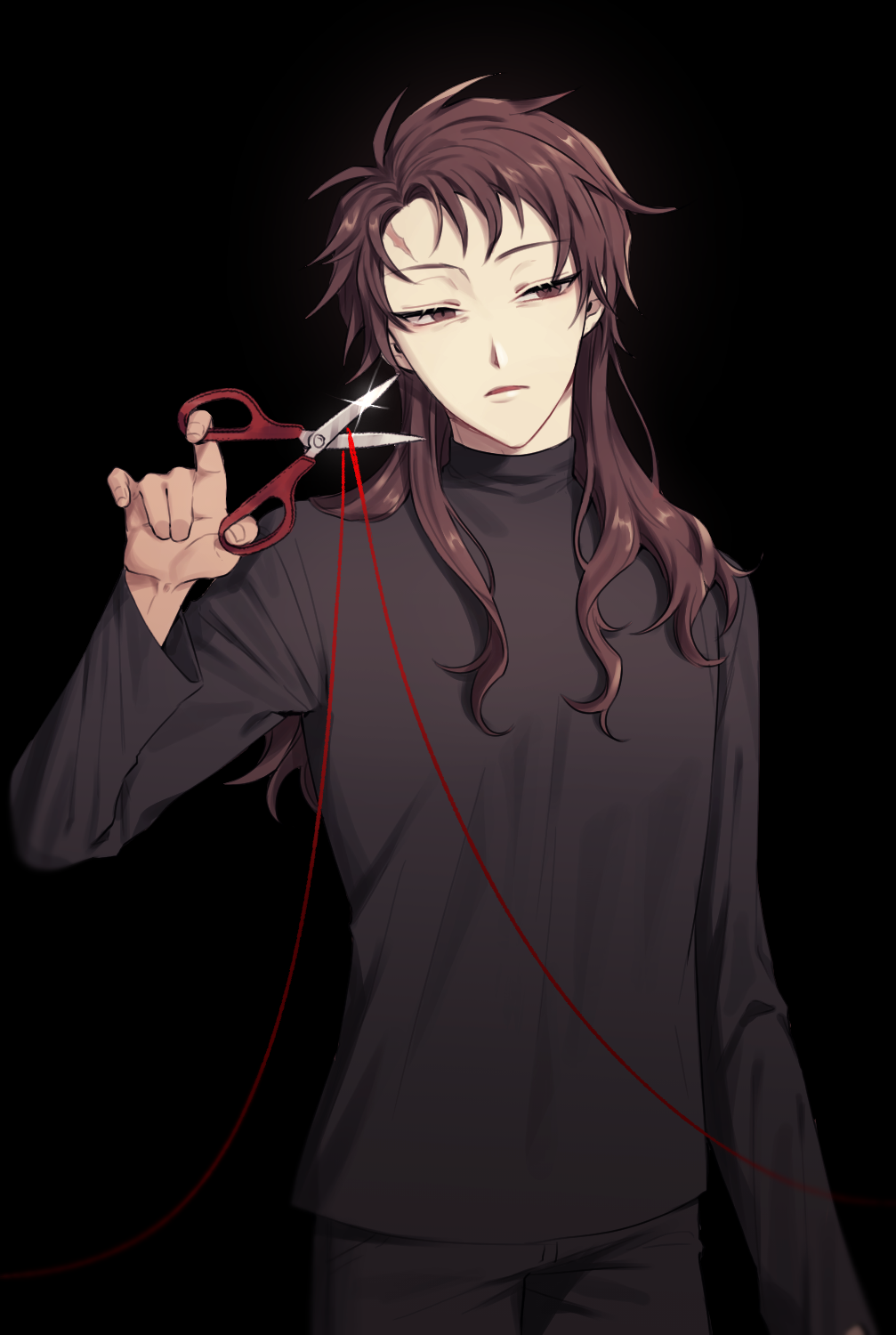 The Big ImageBoard (TBIB) - 1boy black background black pants black ...