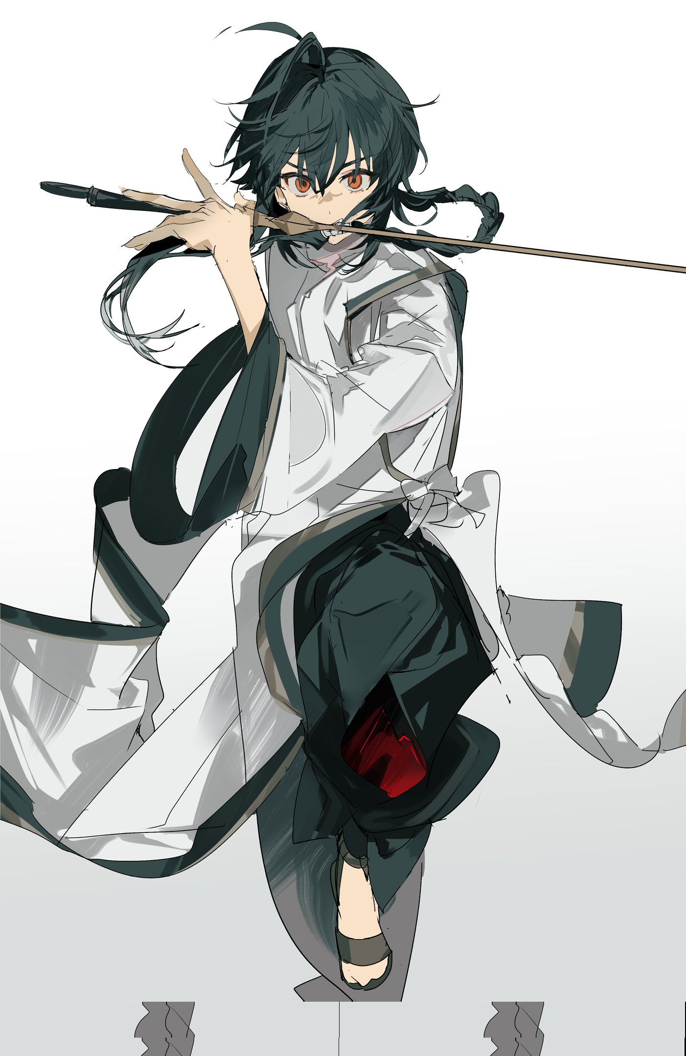 The Big ImageBoard (TBIB) - 1other ahoge androgynous black hair braid ...