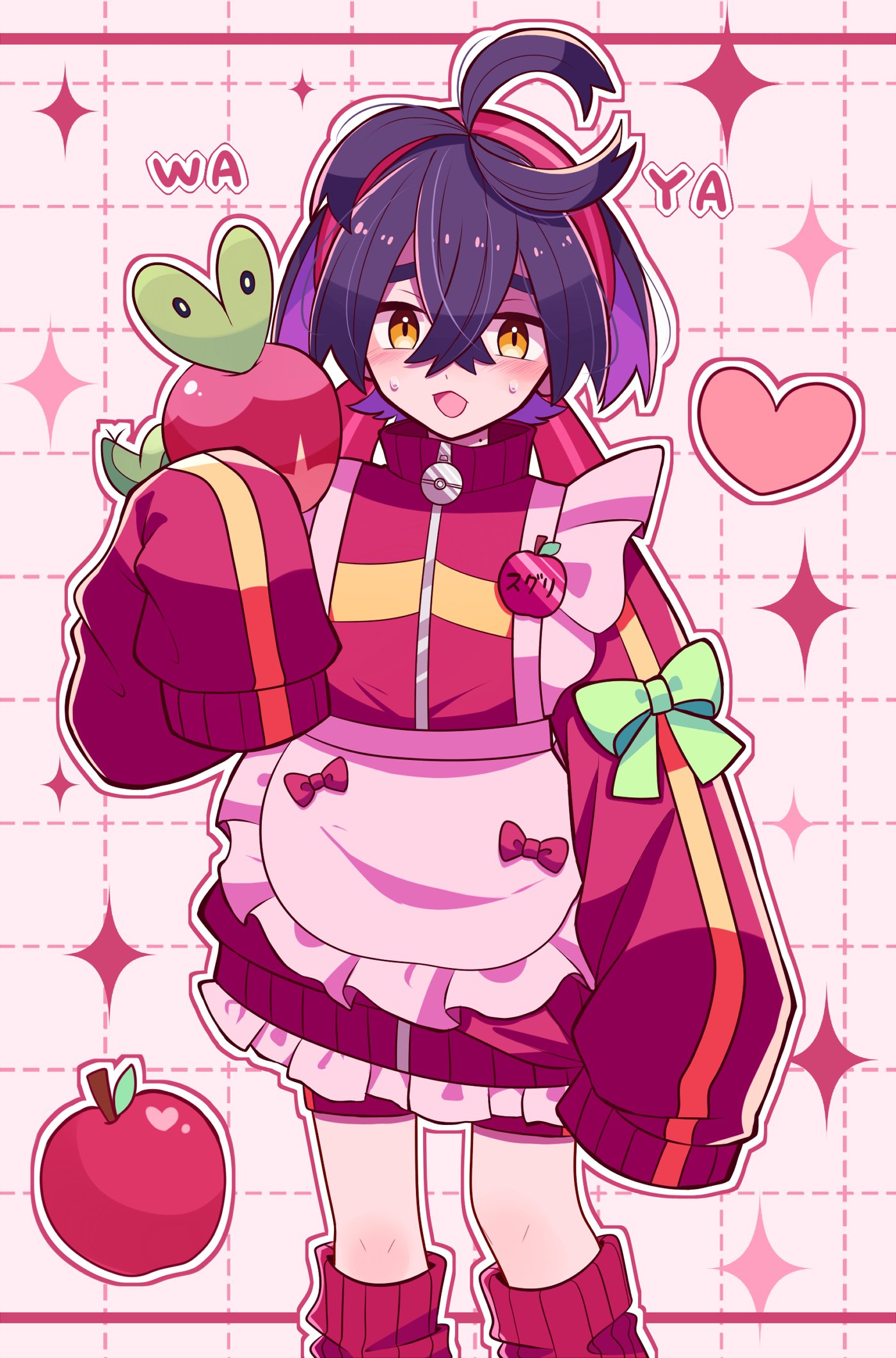 The Big ImageBoard (TBIB) - 1boy alternate costume apple applin apron black hair blush character ...