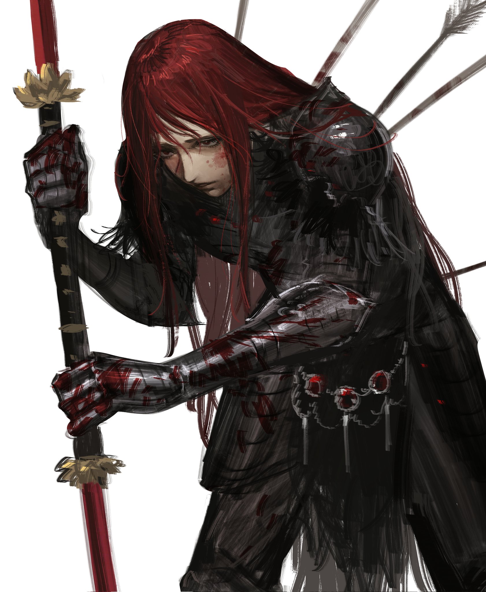 The Big ImageBoard (TBIB) - 1girl abstract background armor arrow ...