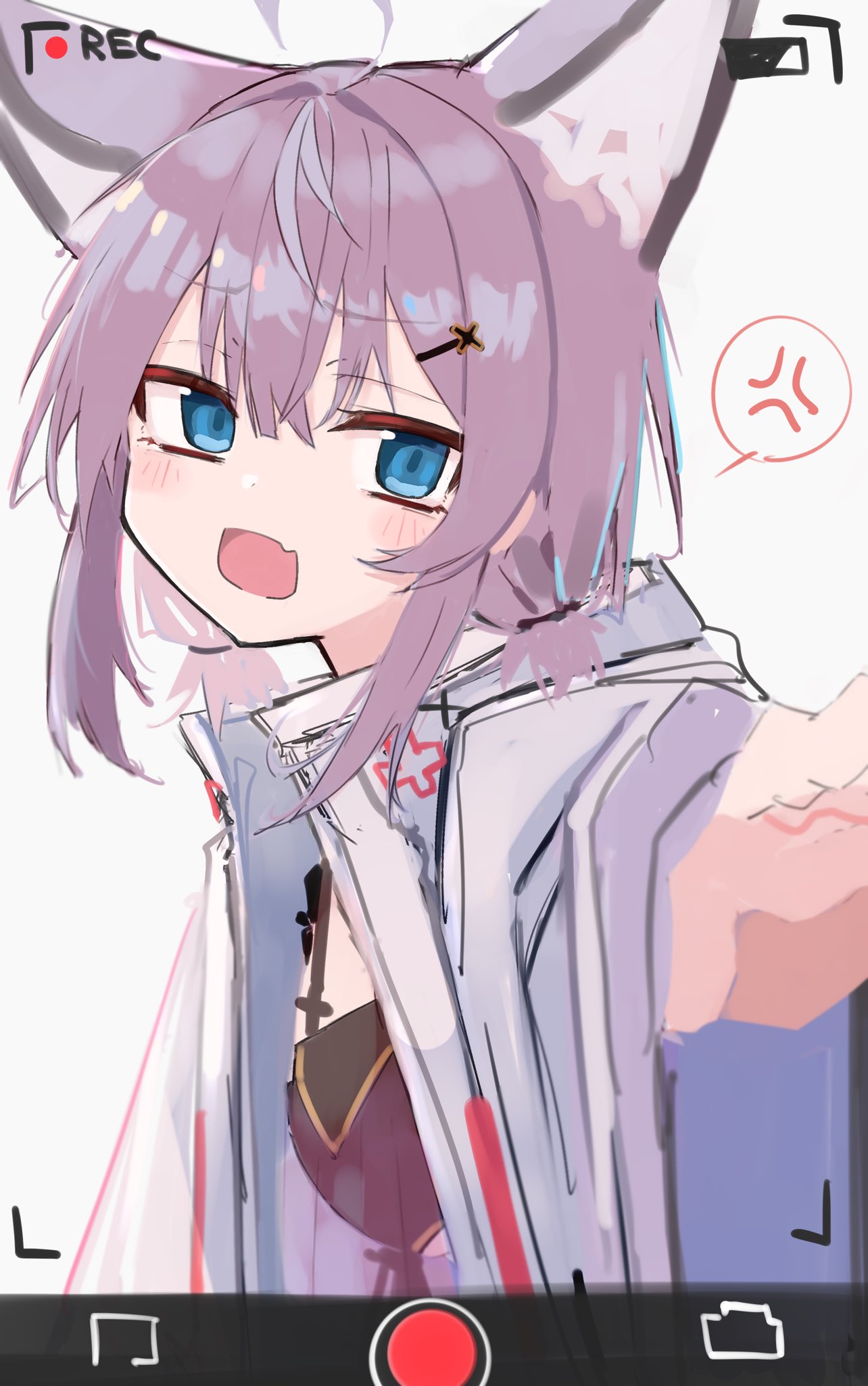 The Big ImageBoard (TBIB) - 1girl anger vein animal ears arknights asususususu blue eyes blush ...