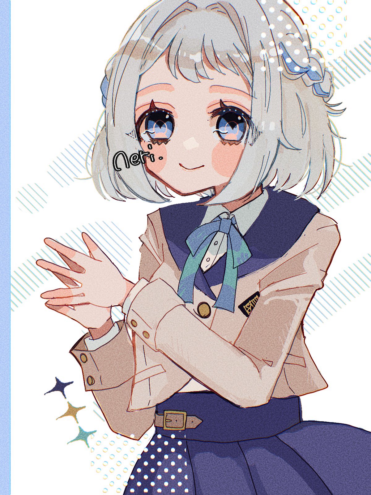 The Big ImageBoard (TBIB) - 1girl artist name blue eyes blue ribbon blue skirt gakuen idolmaster ...