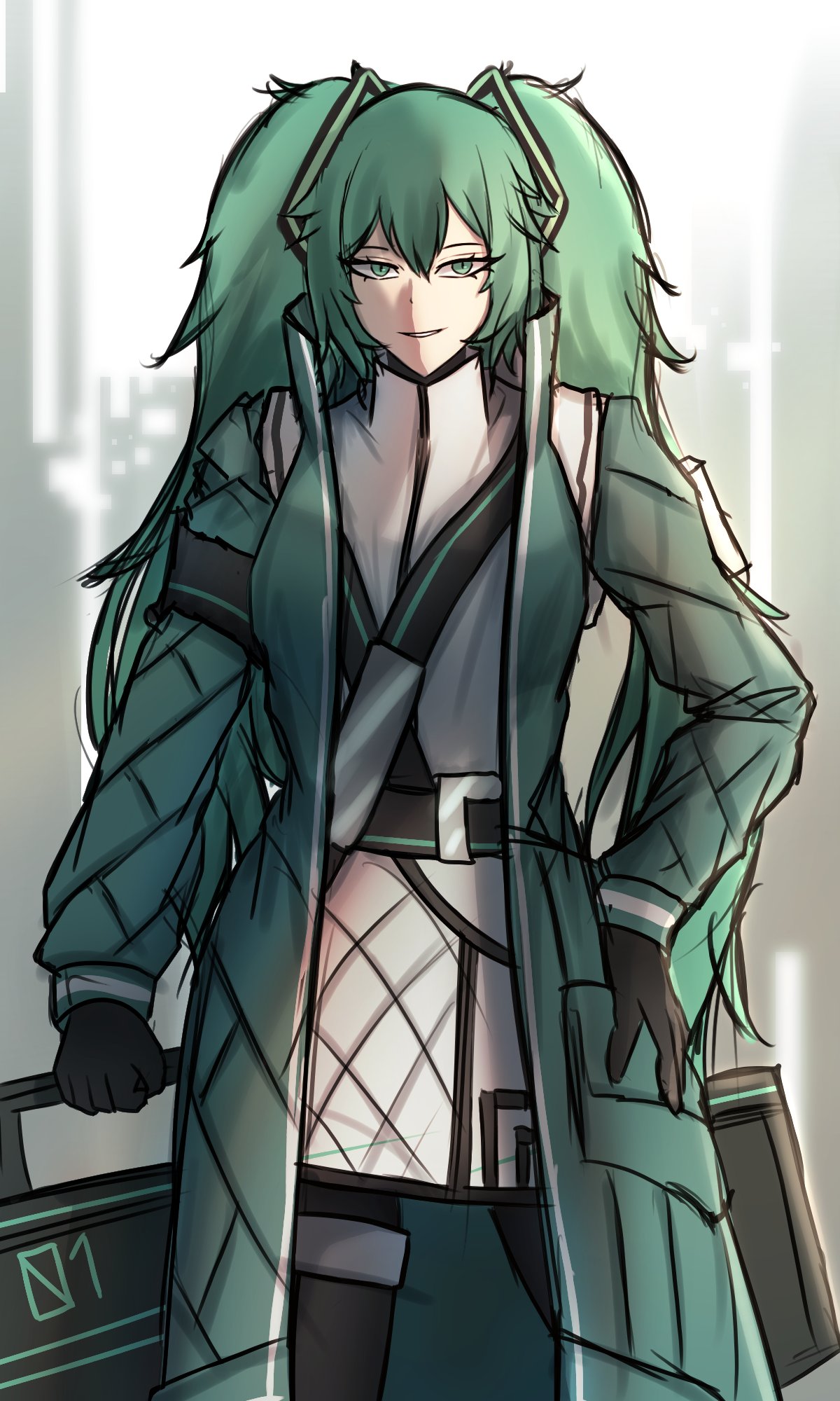 The Big ImageBoard (TBIB) - 1girl belt black gloves black pants blue ...