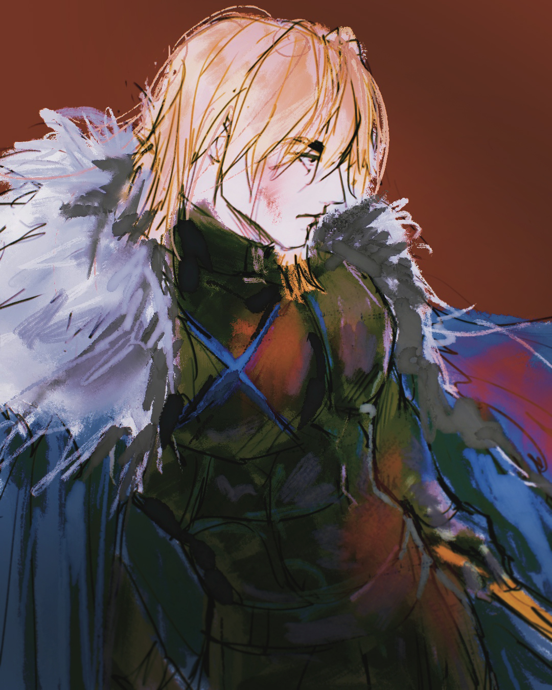 The Big ImageBoard (TBIB) - 1boy armor armored gloves belt black armor black belt black fur ...