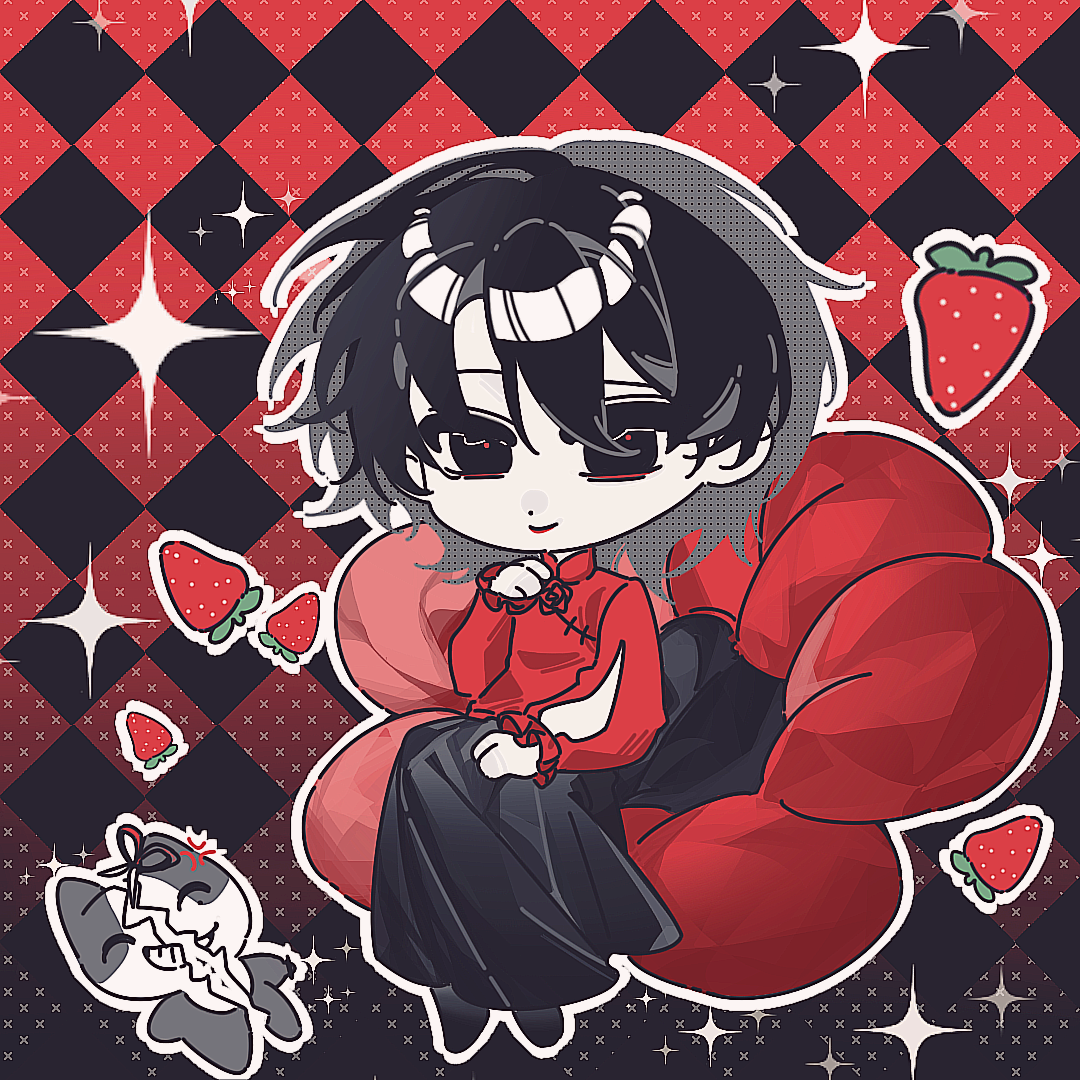 The Big ImageBoard (TBIB) - 1girl argyle background black eyes black footwear black hair black ...