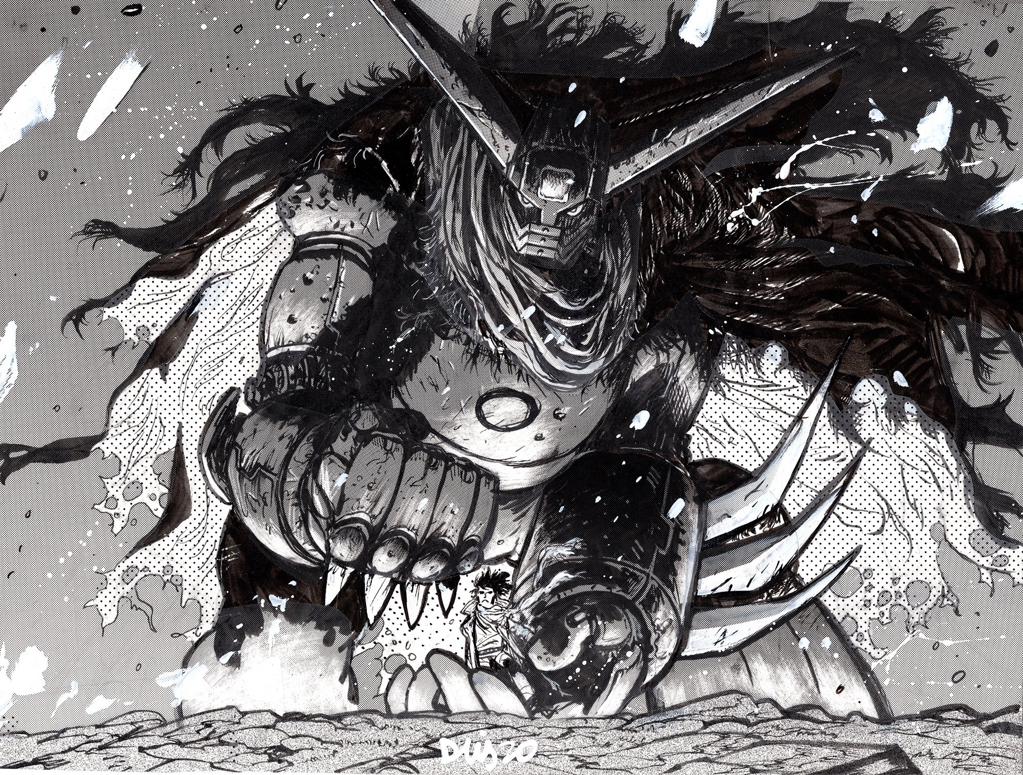 The Big ImageBoard (TBIB) - 1boy arm blade black getter cape clenched ...