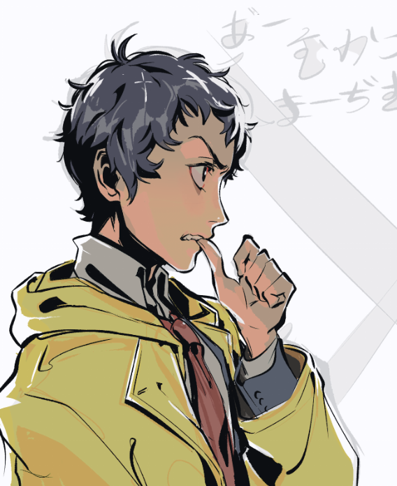 The Big ImageBoard (TBIB) - 1boy adachi tooru arm up biting biting own ...