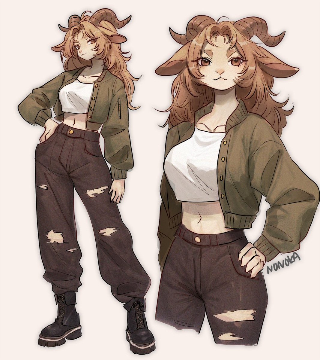 The Big ImageBoard (TBIB) - anthro artist name boots bottomwear bovid brown body brown eyes ...