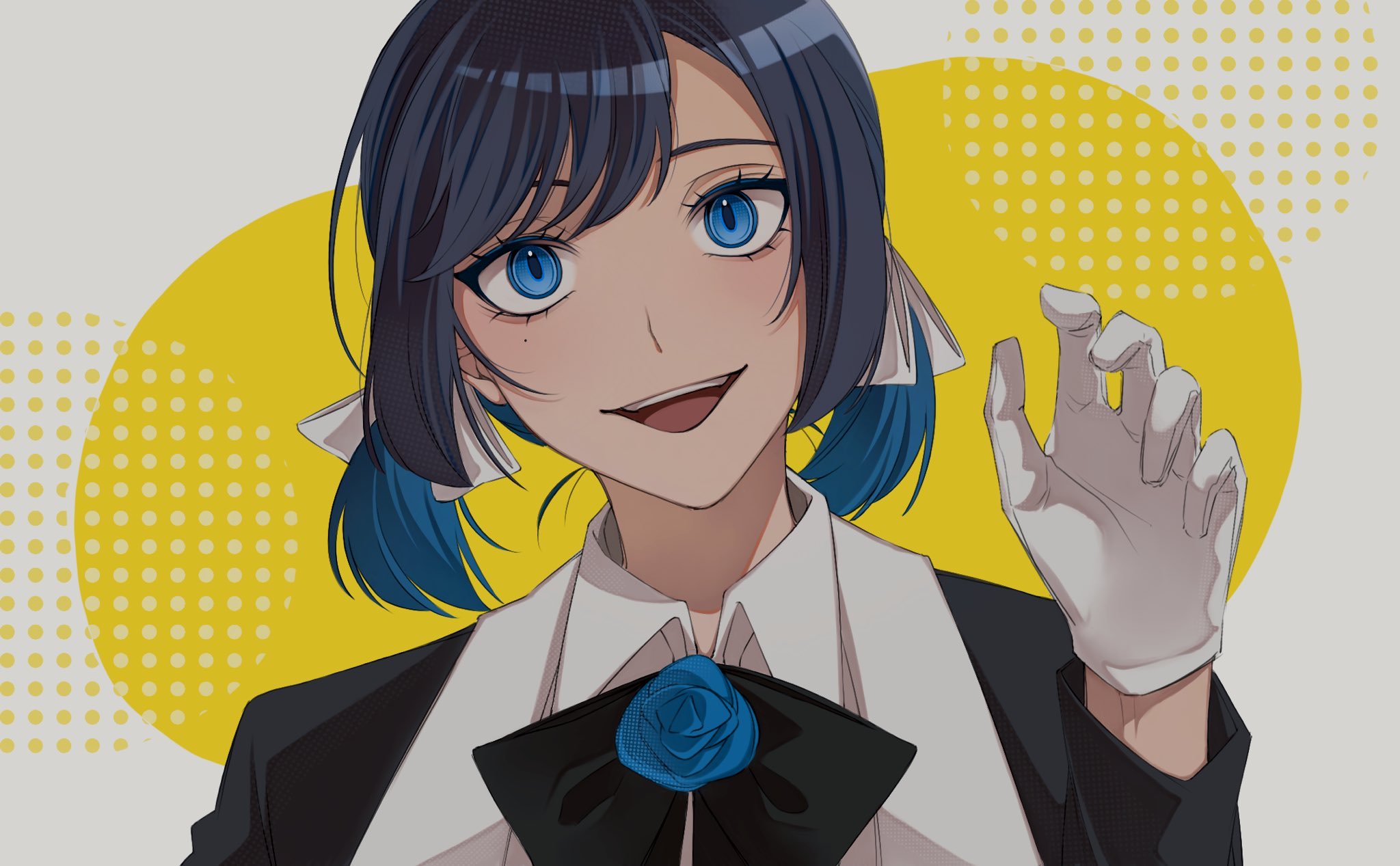 The Big ImageBoard (TBIB) - 1girl ado (utaite) alternate hairstyle black hair blue eyes blue ...