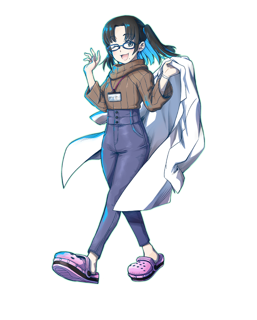 The Big ImageBoard (TBIB) - 1girl archived source black hair blue hair blue pants brown sweater ...