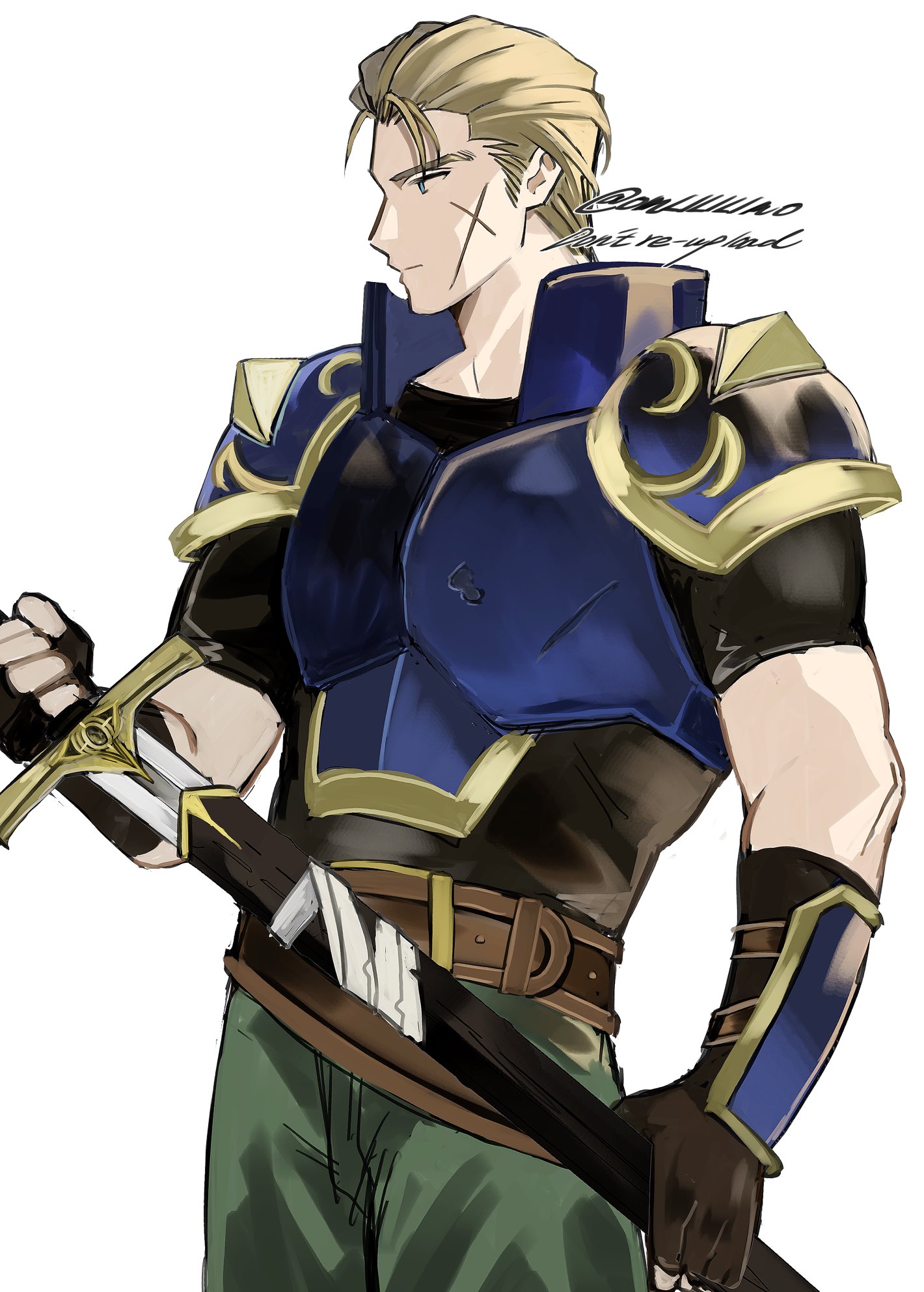 The Big ImageBoard (TBIB) - 1boy armor belt blonde hair blue eyes ...