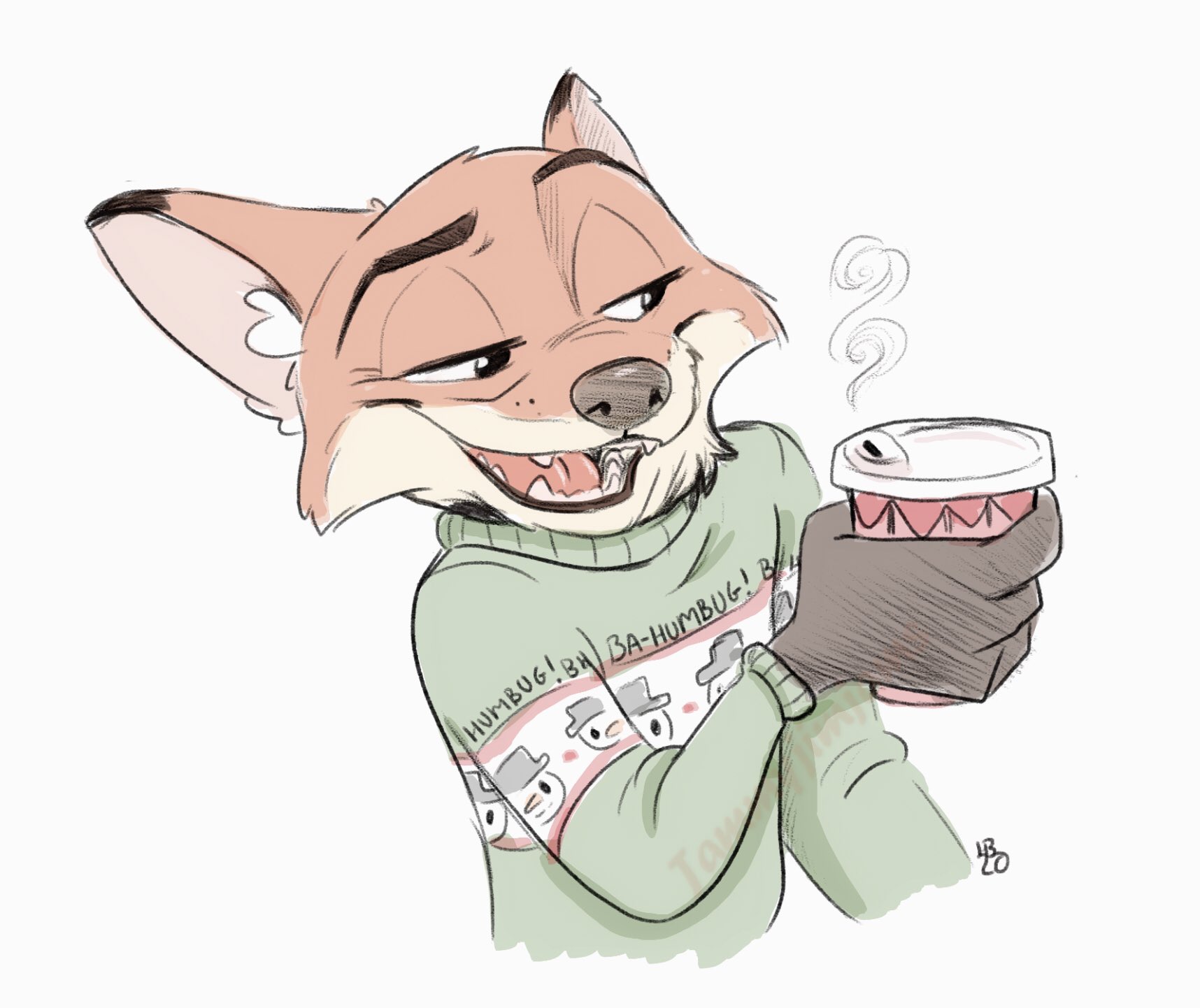 The Big ImageBoard (TBIB) - 2020 anthro beverage canid canine cheek tuft clothing coffee cup cup ...