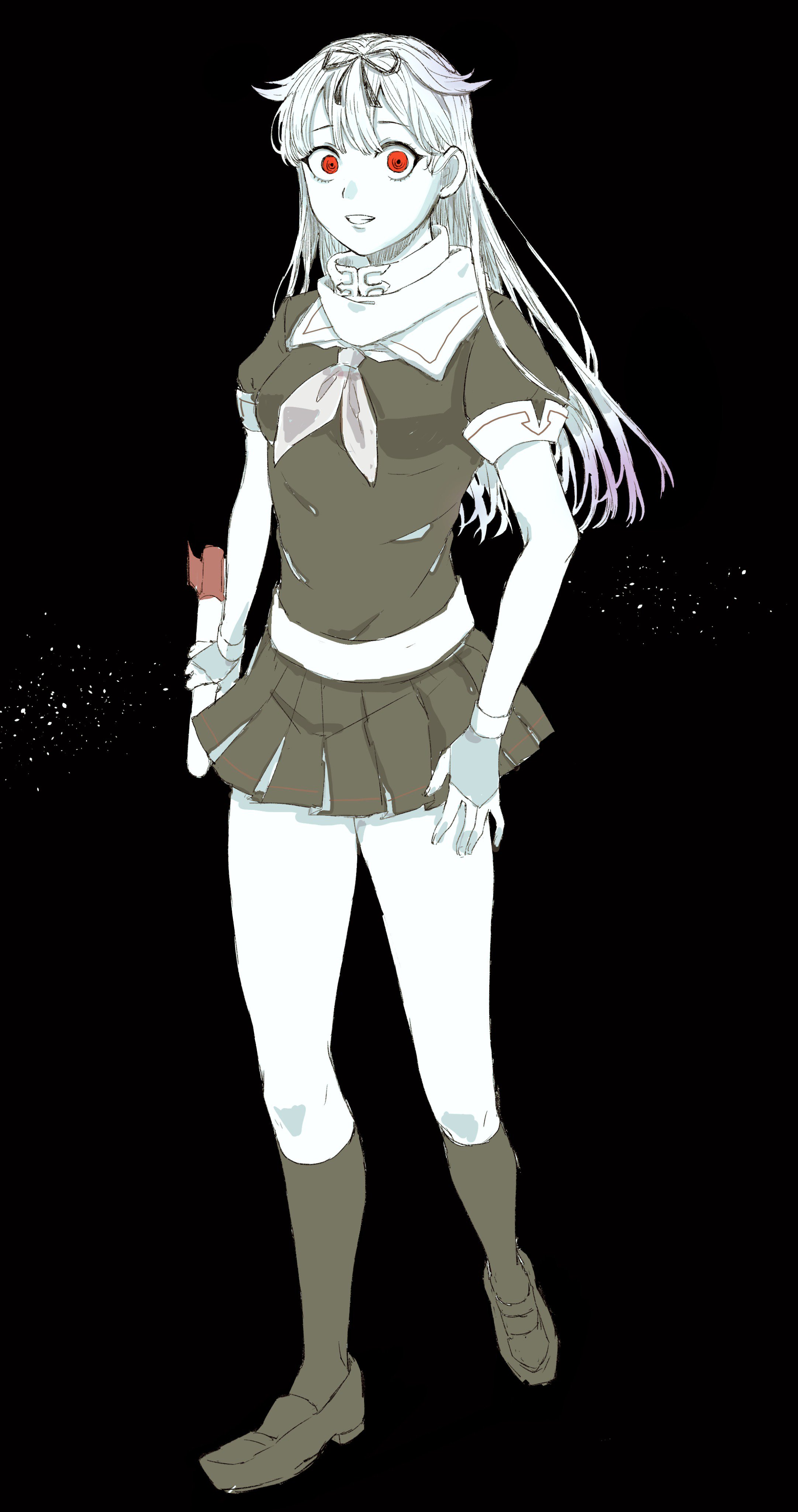 The Big ImageBoard (TBIB) - 1girl absurdres black background breasts ...