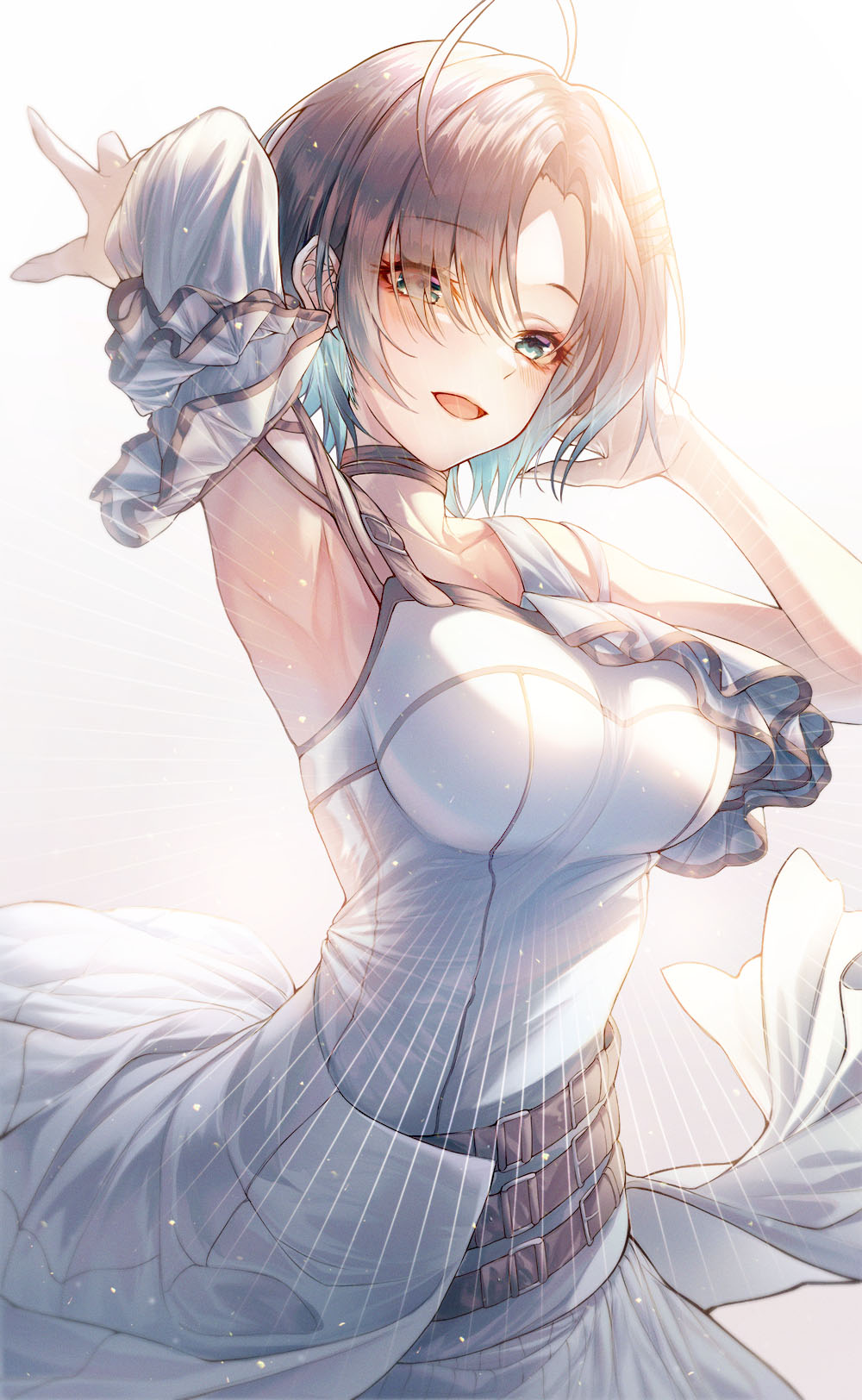 The Big Imageboard Tbib 1girl Ahoge Apraxia Armpits Arms Up Asakura