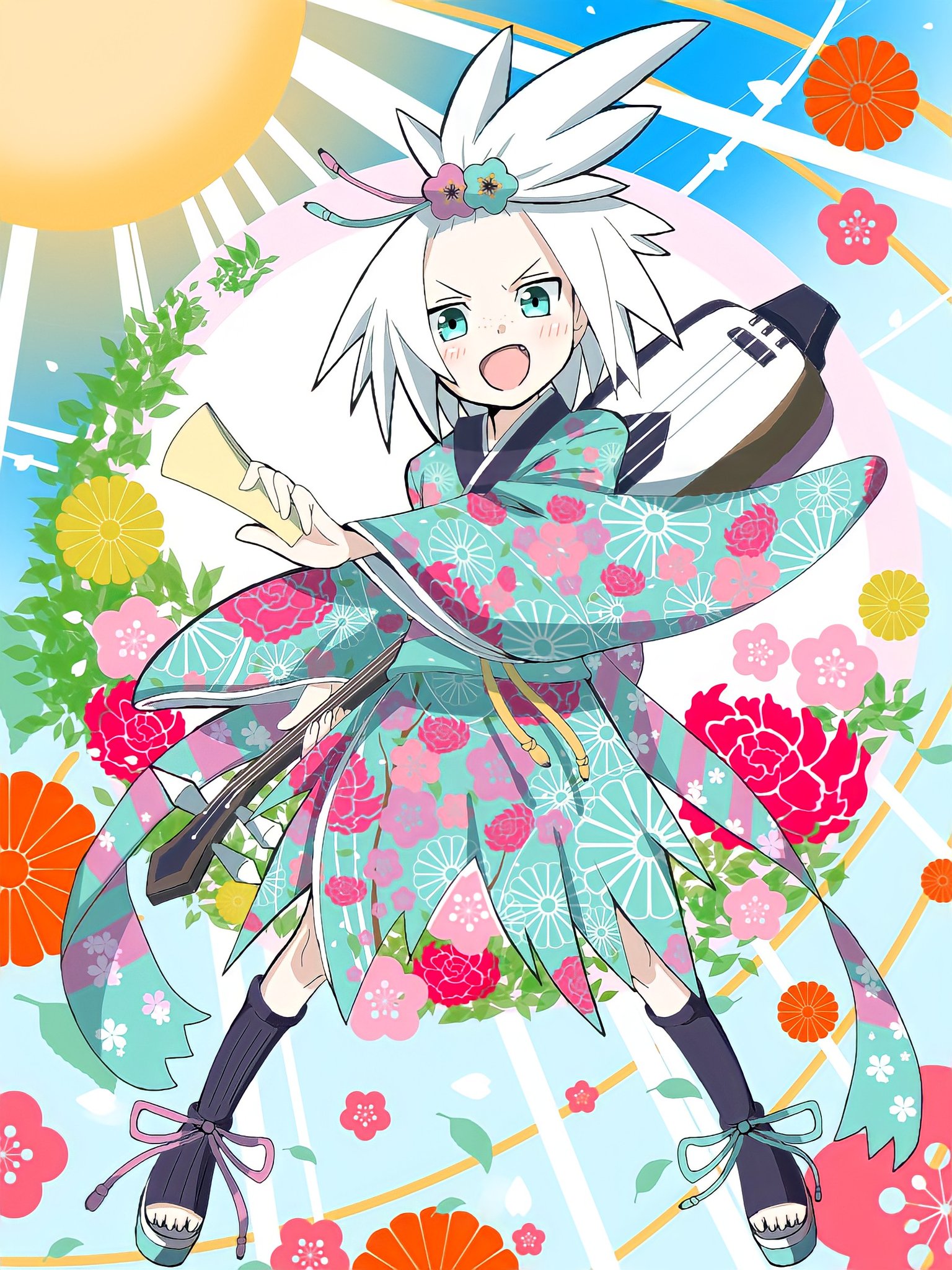 The Big ImageBoard (TBIB) - 1girl :d bachi blue eyes blush emapippi ...