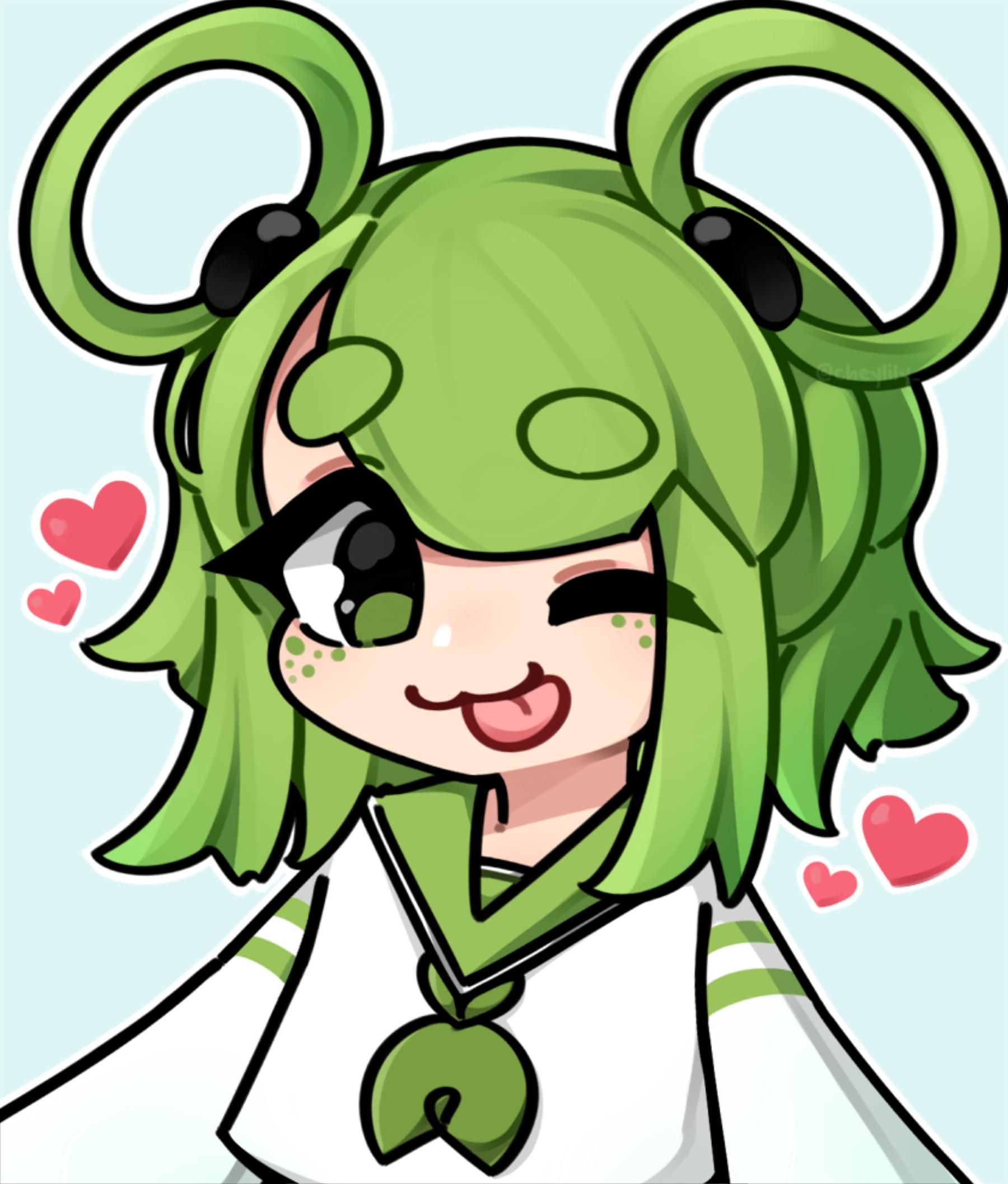 The Big ImageBoard (TBIB) - 1girl :3 :p blue background chey chibi ...