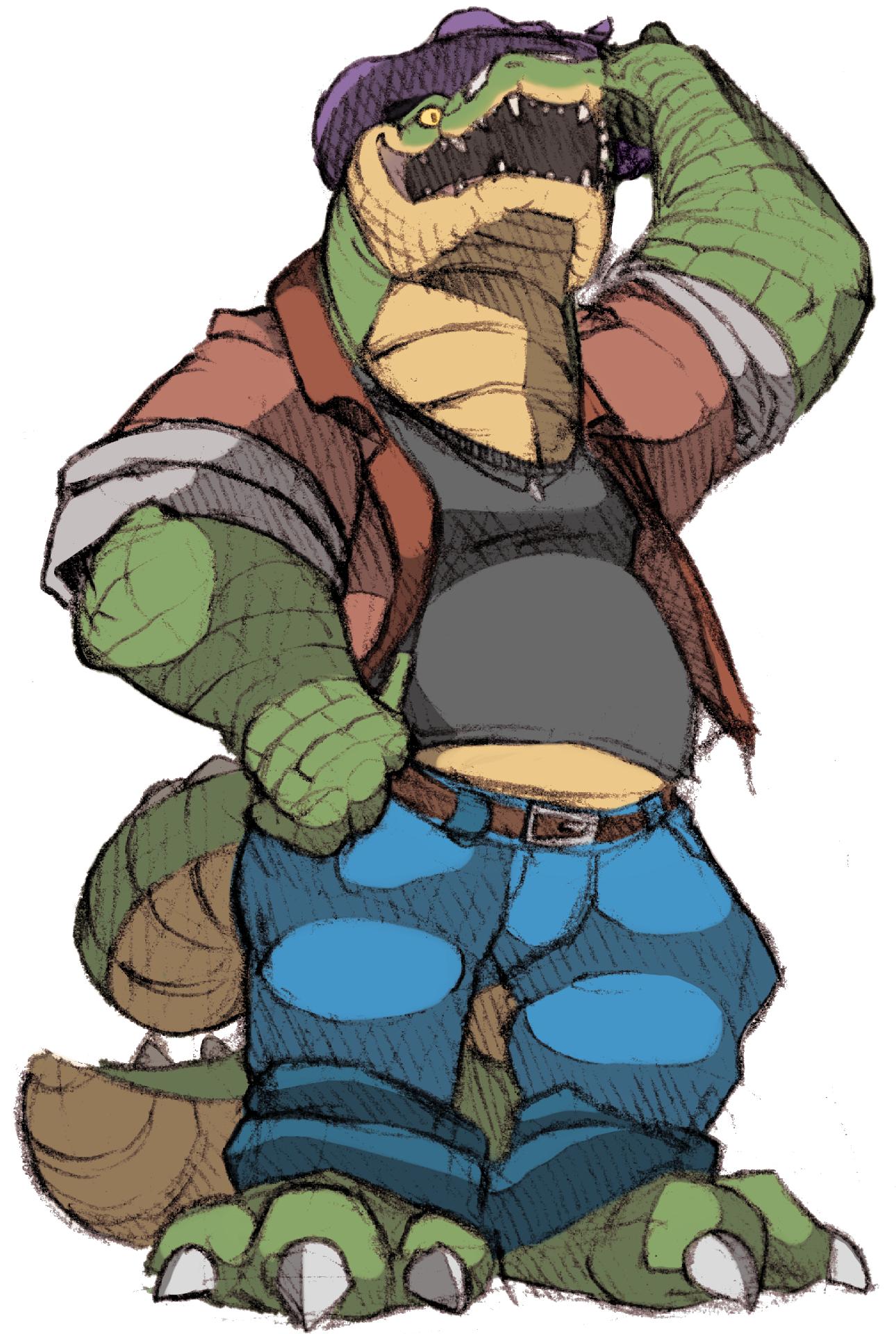 The Big ImageBoard (TBIB) - 2019 3 toes alligator alligatorid anthro barefoot belly bottomwear ...