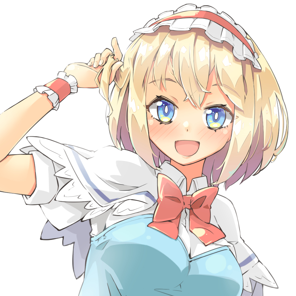 The Big ImageBoard (TBIB) - 1girl adjusting hair alice margatroid arnest bangs blonde hair blue ...