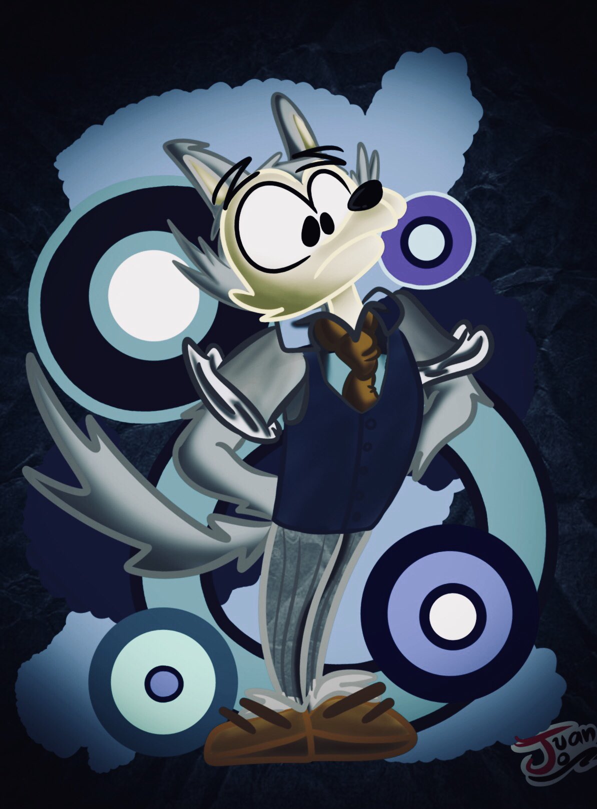 The Big ImageBoard (TBIB) - anthro beastars black eyes black nose blue background blue clothing ...