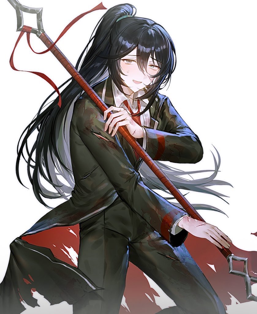 The Big ImageBoard (TBIB) - 1boy aqua eyes black coat black eyes black hair black pants blush ...