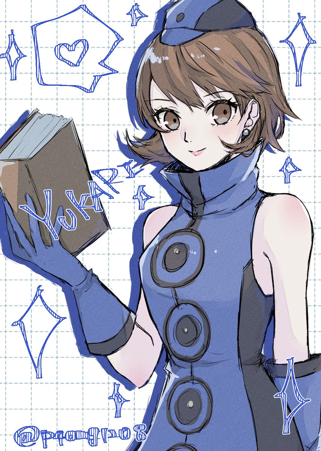 The Big ImageBoard (TBIB) - 1girl bare shoulders blue dress blue gloves ...