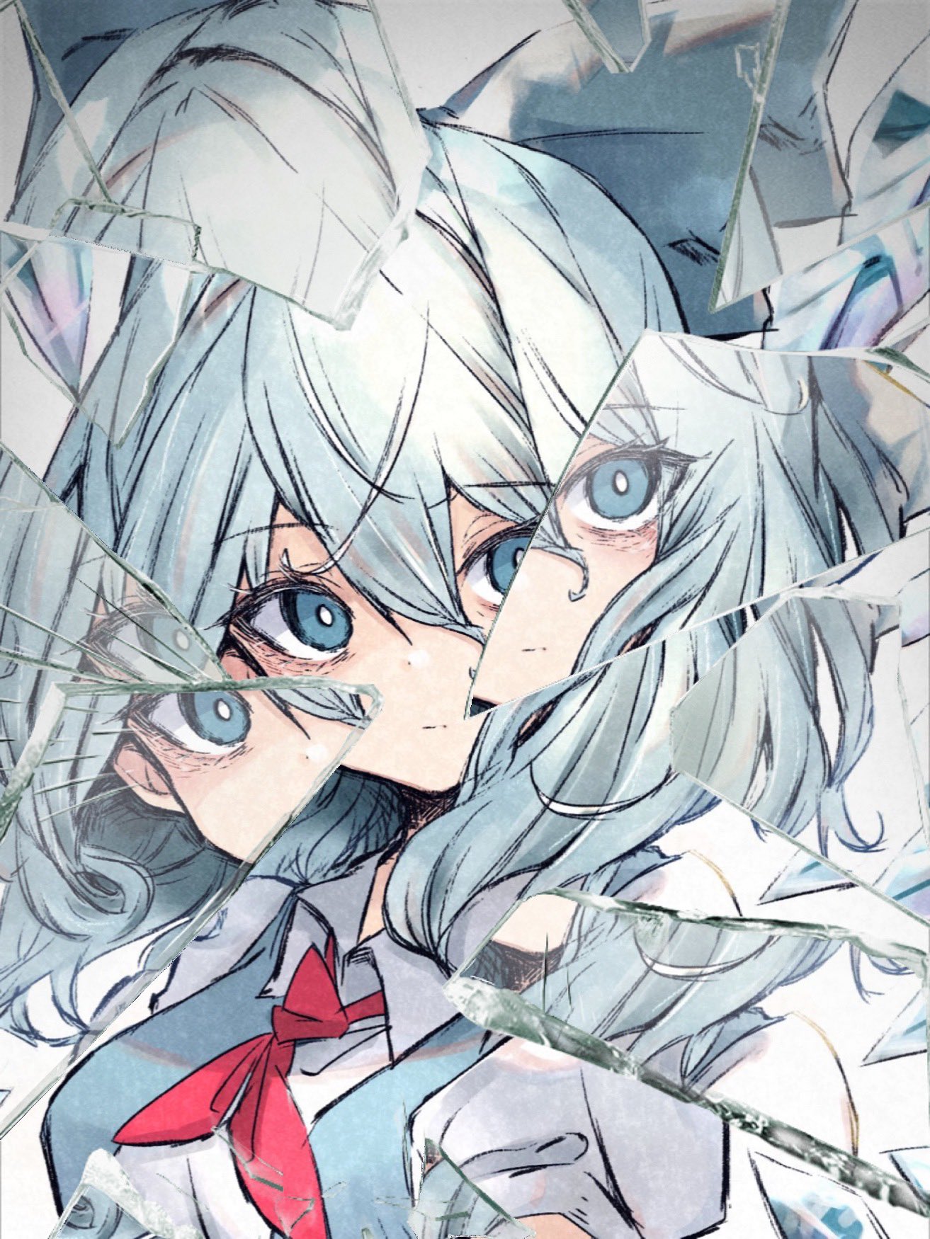 The Big Imageboard Tbib 1girl Blue Bow Blue Dress Blue Eyes Blue