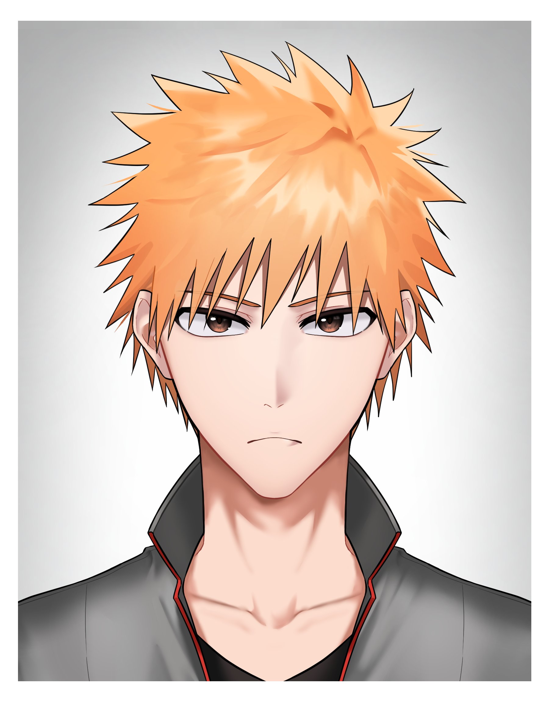 The Big ImageBoard (TBIB) - 1boy bleach border brown eyes close-up ...