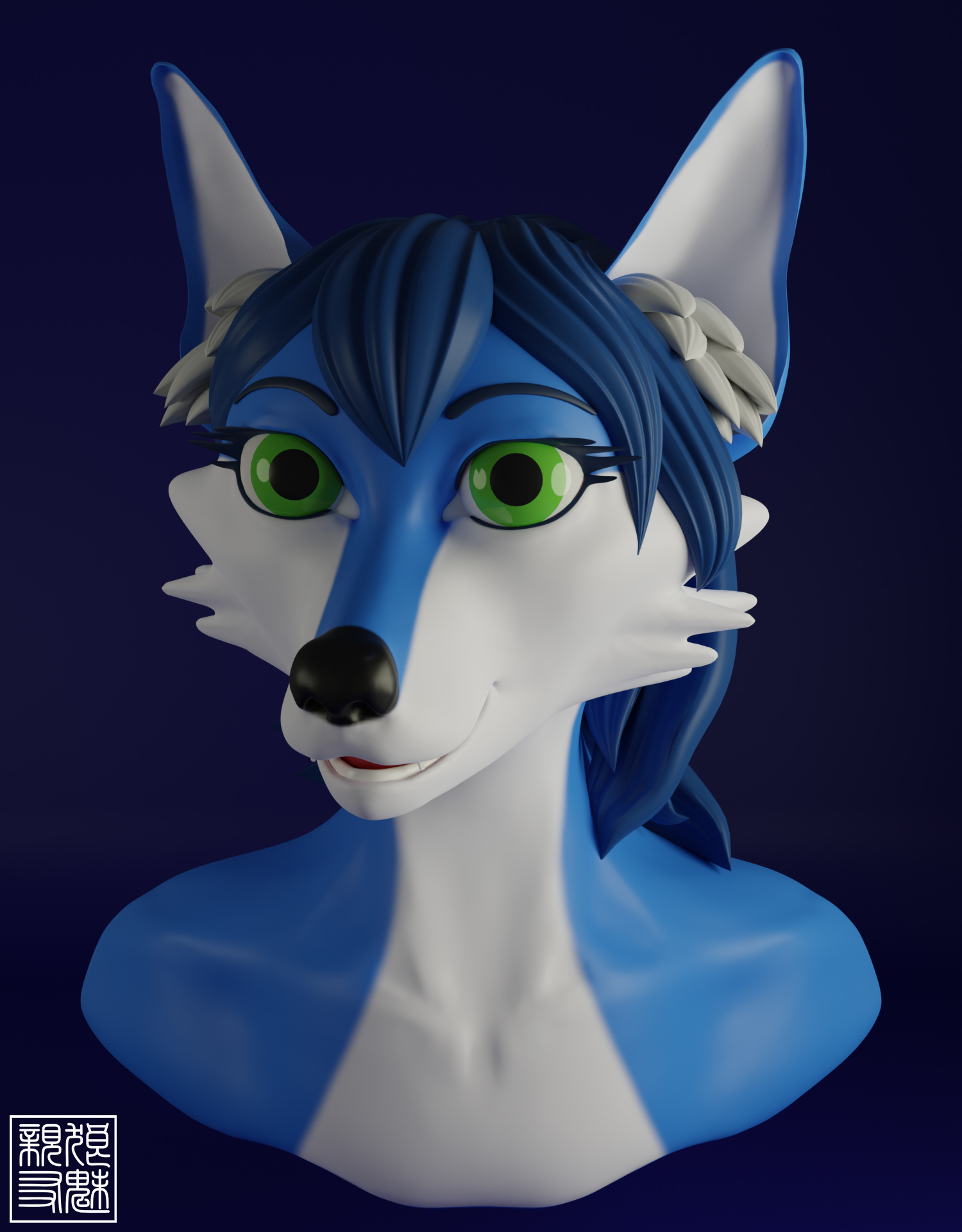 The Big ImageBoard (TBIB) - 3d (artwork) anthro bare shoulders bust portrait canid canine ...