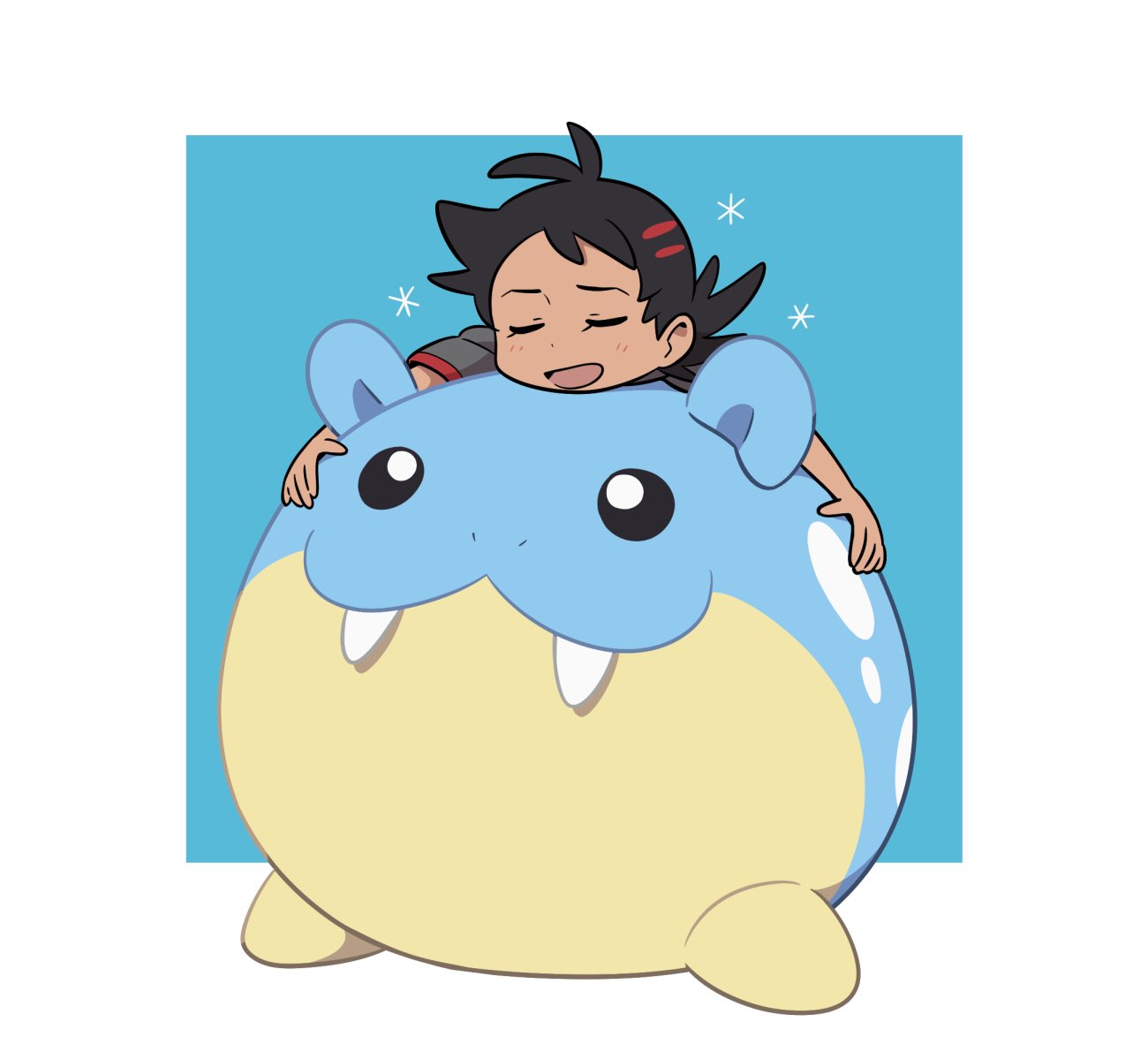 The Big ImageBoard (TBIB) - 1boy :d antenna hair black hair border ...