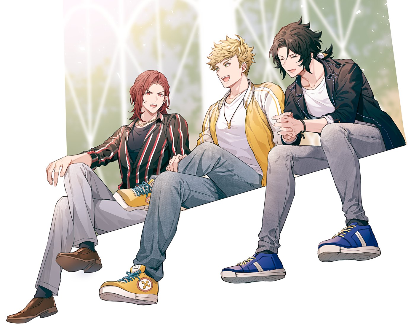 The Big ImageBoard (TBIB) - 3boys black hair blonde hair collared ...