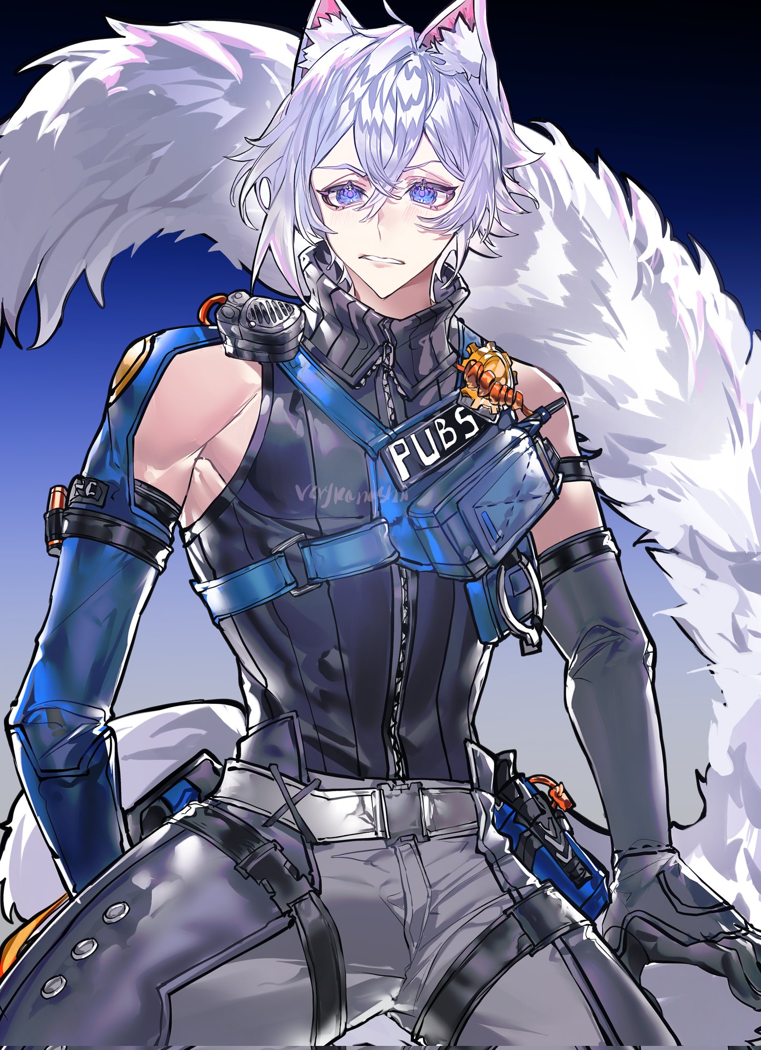 The Big ImageBoard (TBIB) - 1boy animal ear fluff animal ears bishounen black gloves cat boy cat ...