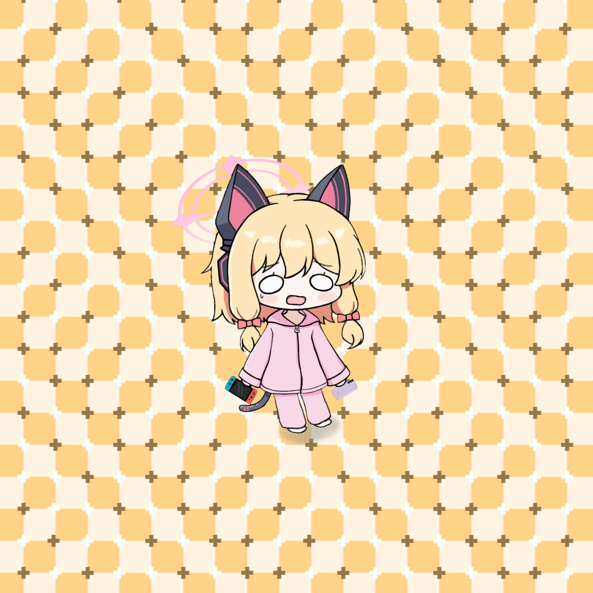 The Big ImageBoard (TBIB) - 1girl animal ear headphones animal ears blonde hair blue archive ...