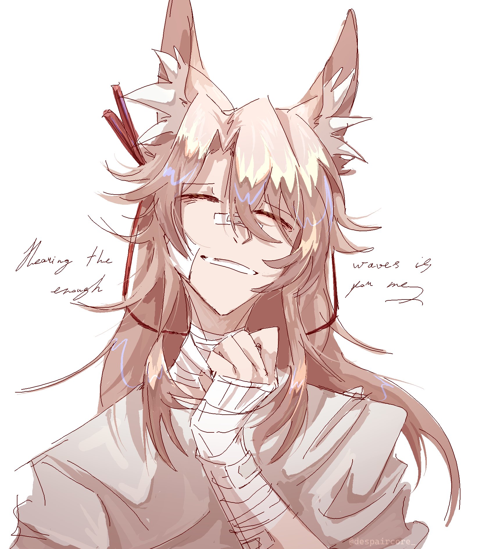 The Big ImageBoard (TBIB) - 1boy animal ear fluff animal ears bandaged arm bandages closed eyes ...