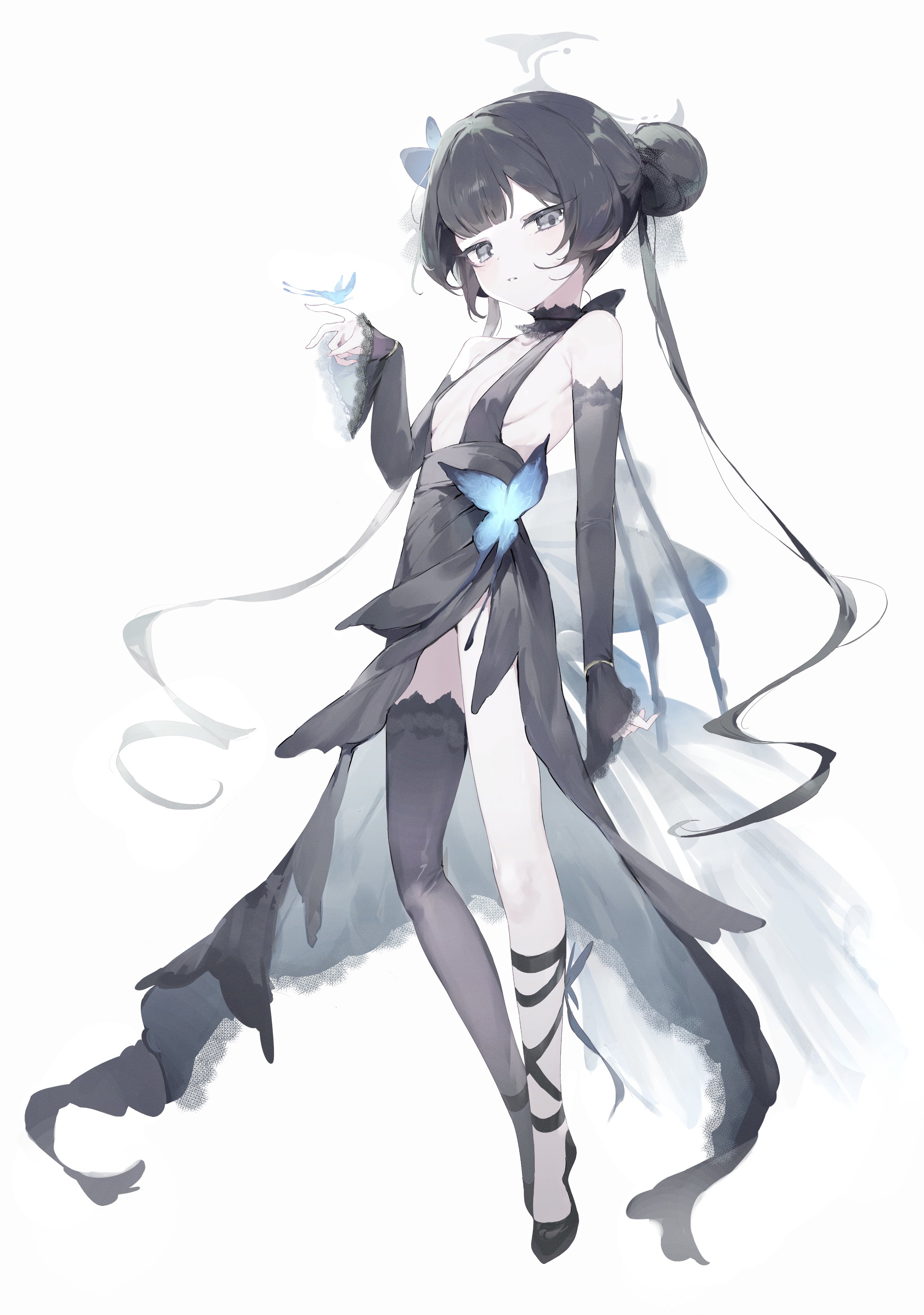 The Big ImageBoard (TBIB) - 1girl absurdres black hair black thighhighs blue archive blue ...