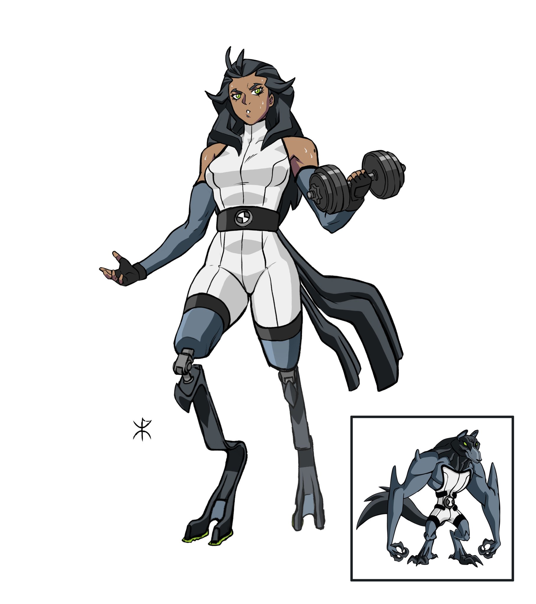 The Big ImageBoard (TBIB) - 1girl apoloniodraws ben 10 blitzwolfer blue hair dark-skinned female ...