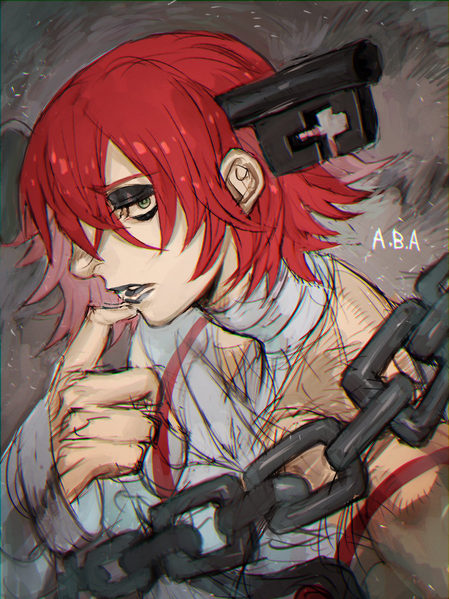 The Big ImageBoard (TBIB) - 1girl a.b.a bandages black lips chain ...