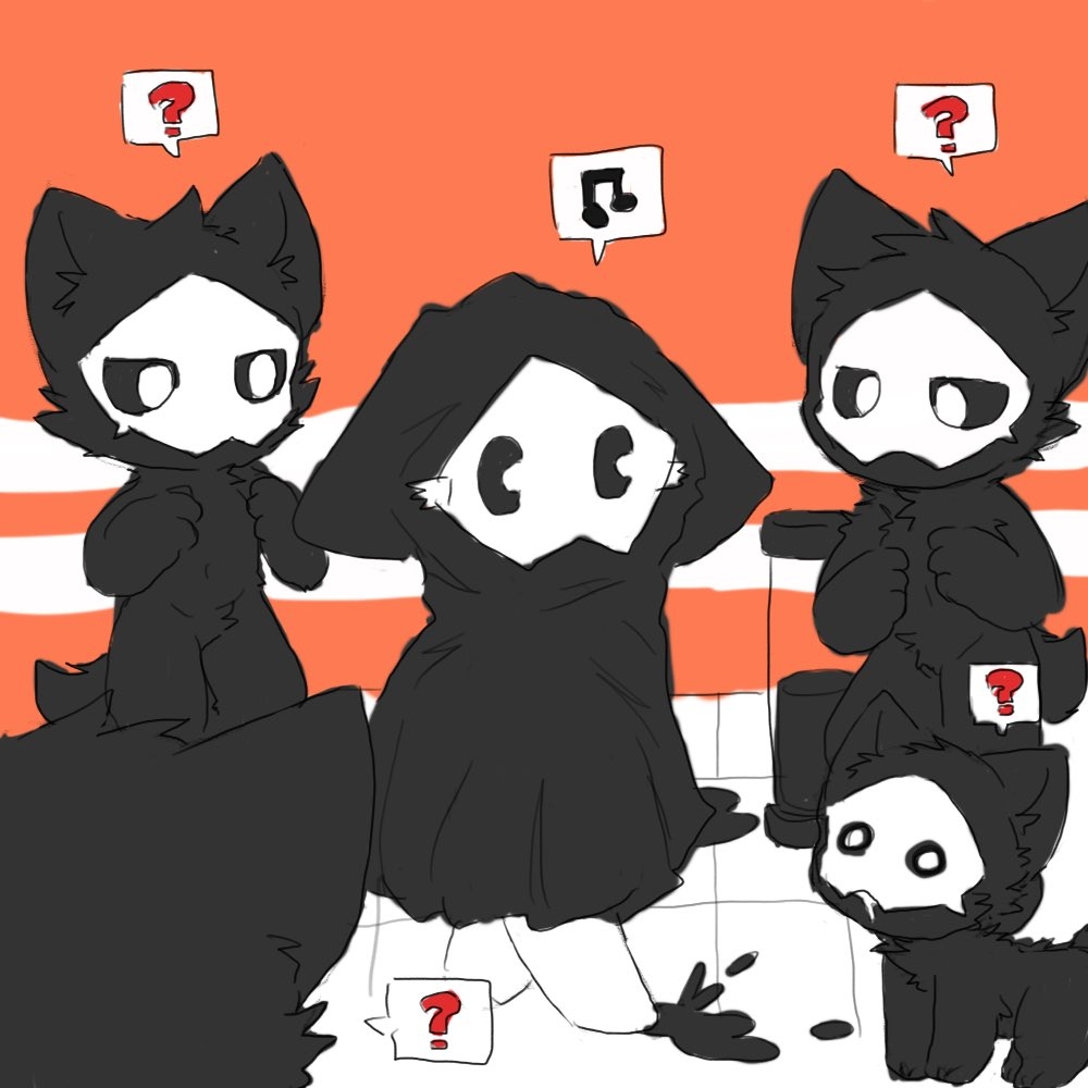 The Big ImageBoard (TBIB) - 1:1 ? ambiguous gender anthro black body black fur canid canine ...