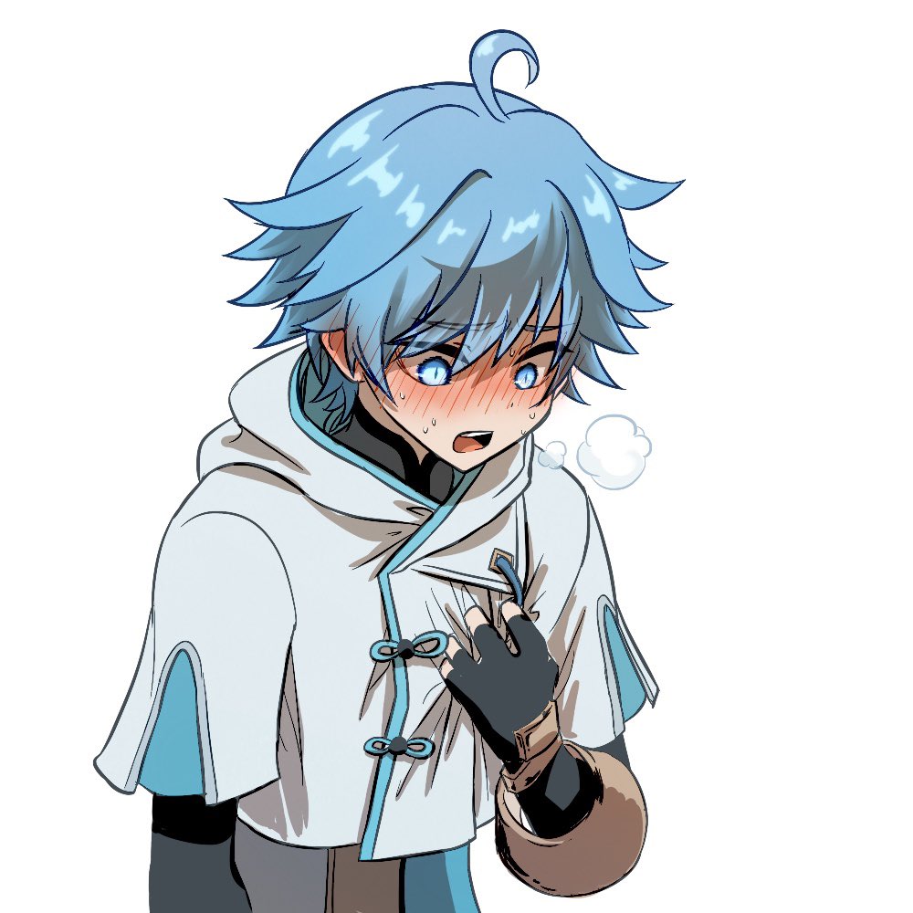 The Big ImageBoard (TBIB) - 1boy ahoge bigmi gs blue eyes blue hair blush chinese clothes ...