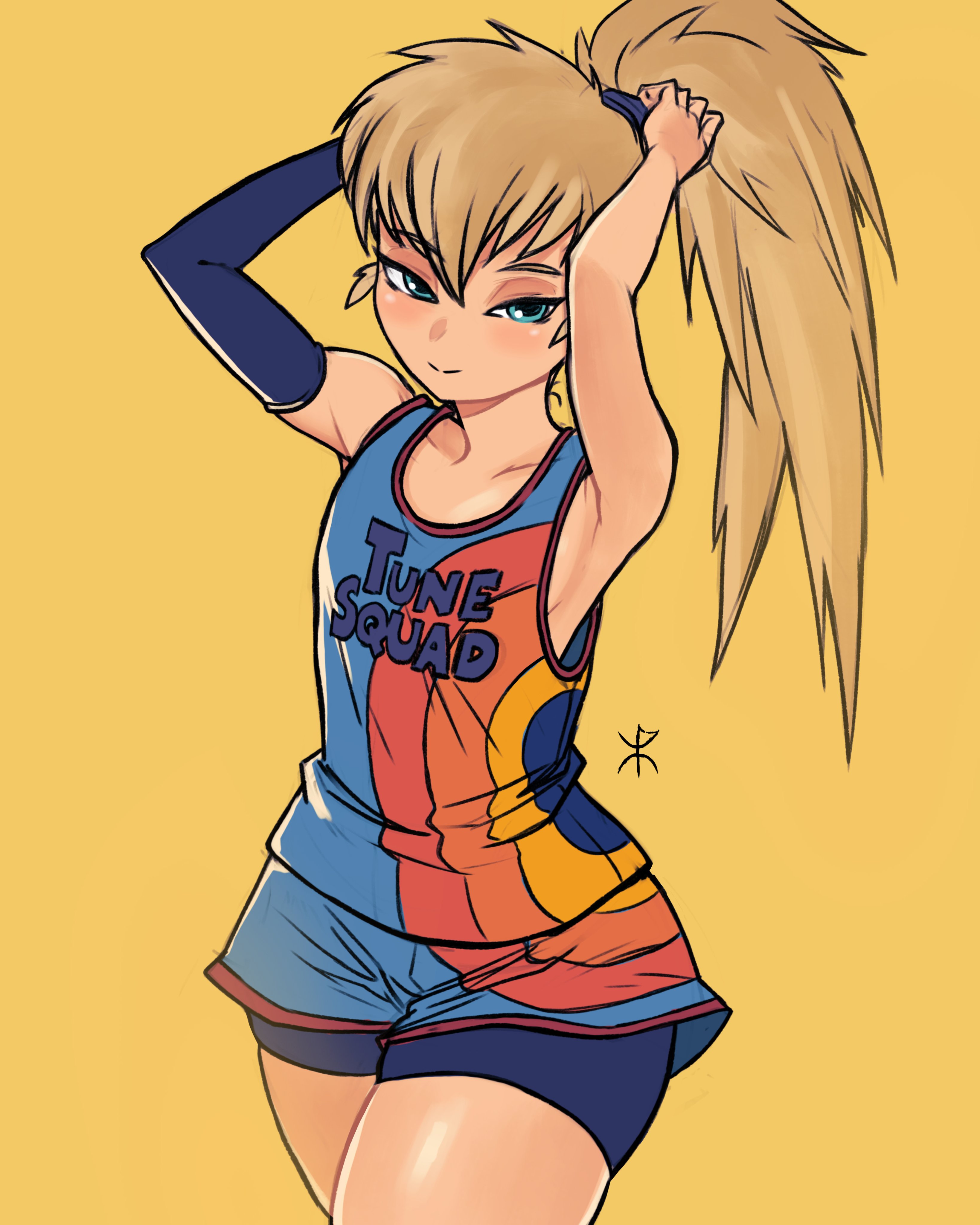 The Big ImageBoard (TBIB) - 1girl absurdres apoloniodraws arm strap basketball uniform blonde ...