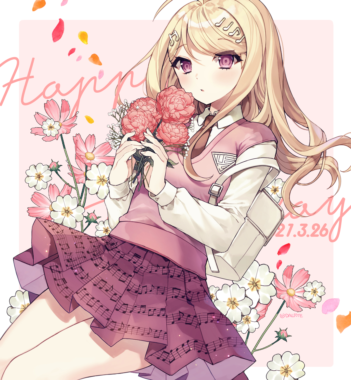 The Big Imageboard Tbib 1girl Ahoge Akamatsu Kaede Artist Name