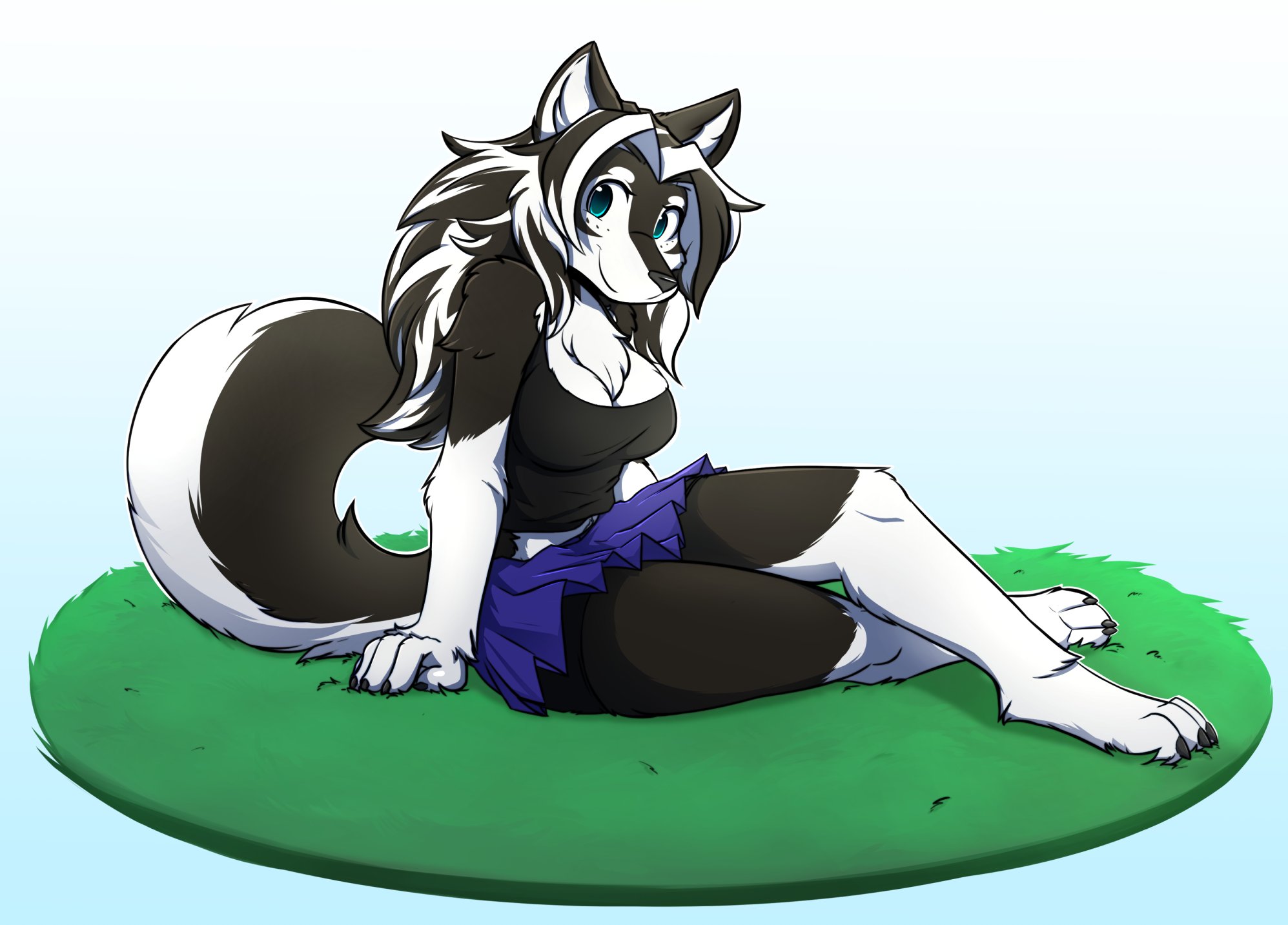 The Big ImageBoard (TBIB) - 2021 4 toes 5 fingers anthro black hair blue eyes breasts canid ...