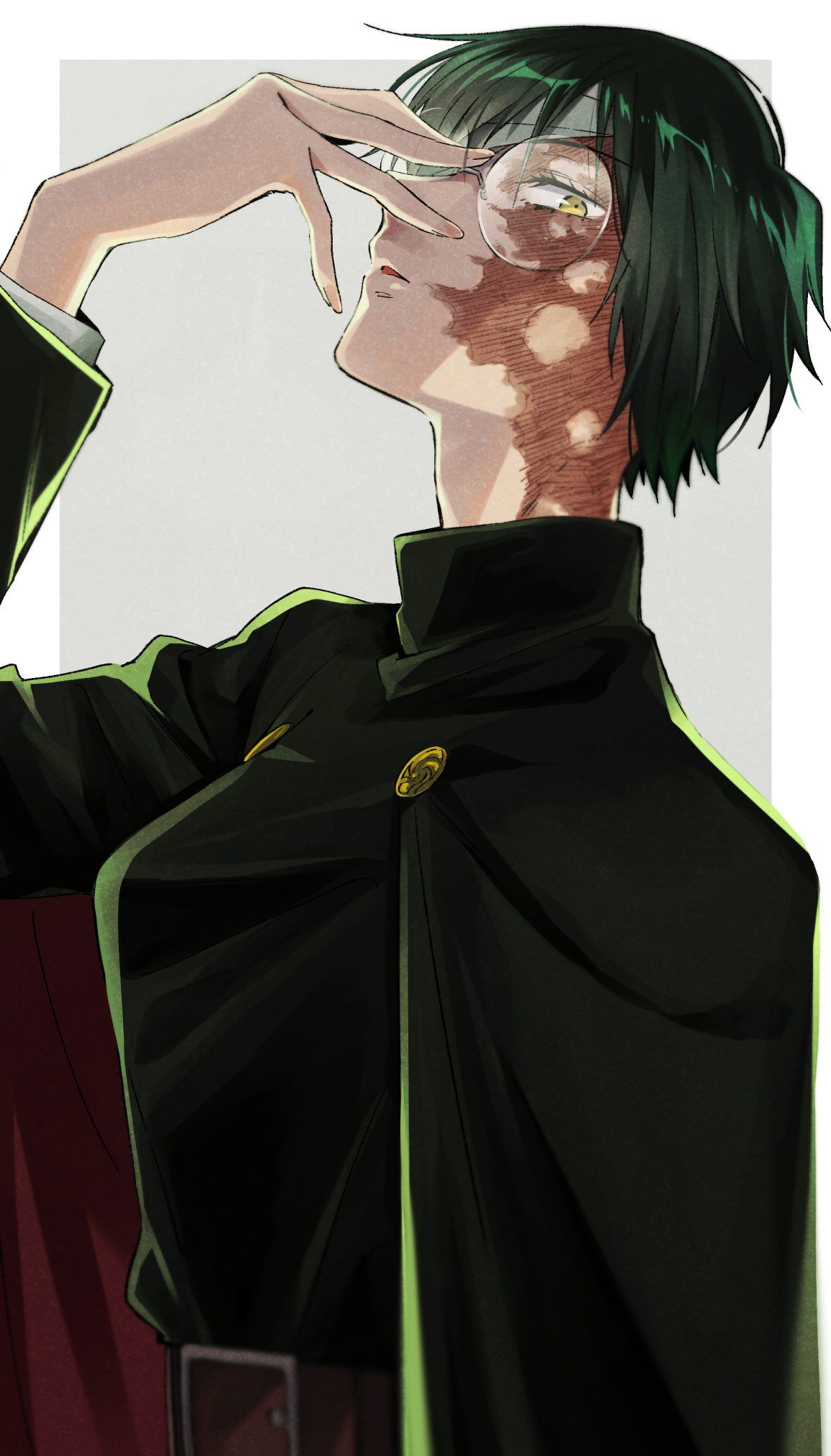 The Big ImageBoard (TBIB) - 1girl bandages burn scar glasses green hair ...