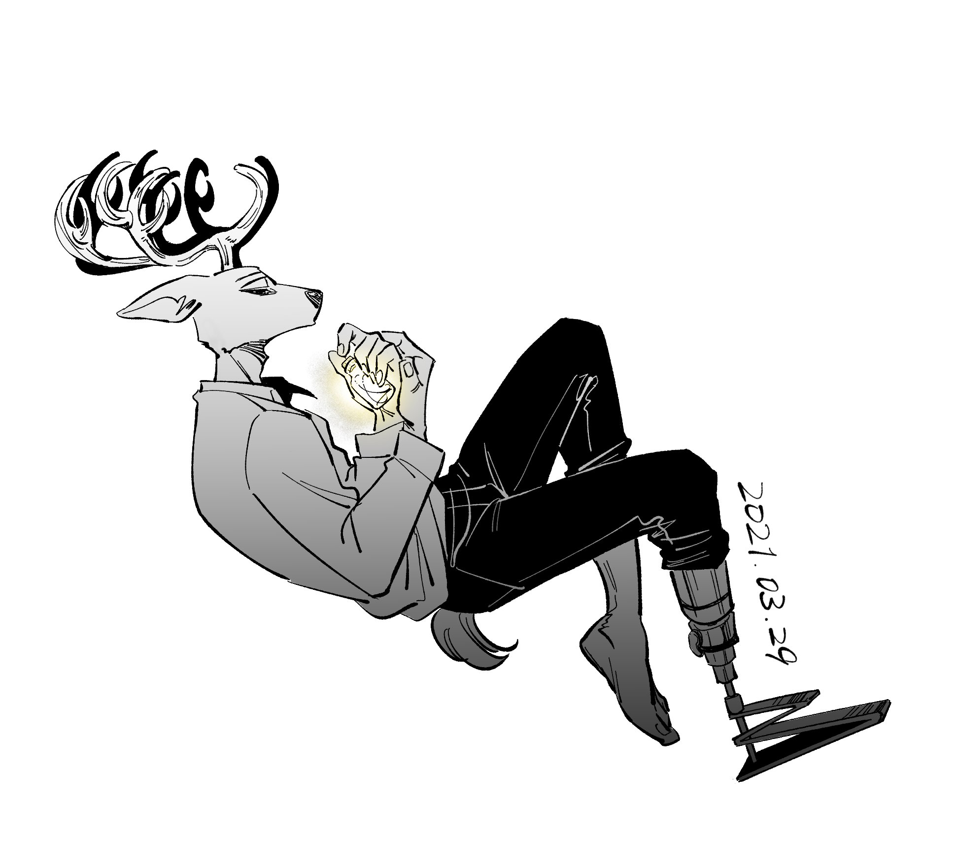 The Big ImageBoard (TBIB) - 2021 anthro antlers beastars bottomwear cervine clothed clothing ...